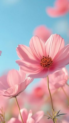 Pink Cosmos Flower Mobile Live Wallpaper
