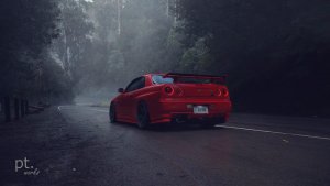 Nissan Skyline R34 Gt-R At Night Live Wallpaper