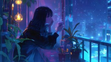 Alone in the Night Rain Live Wallpaper