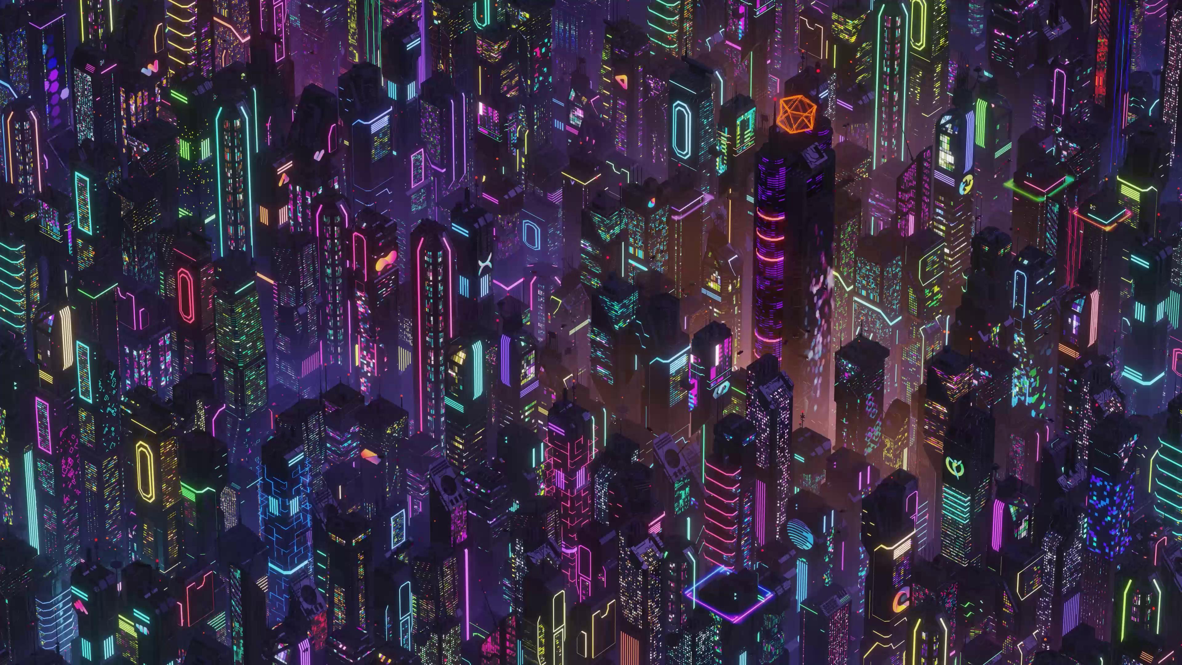 Citadel District in Cyberpunk City Live Wallpaper