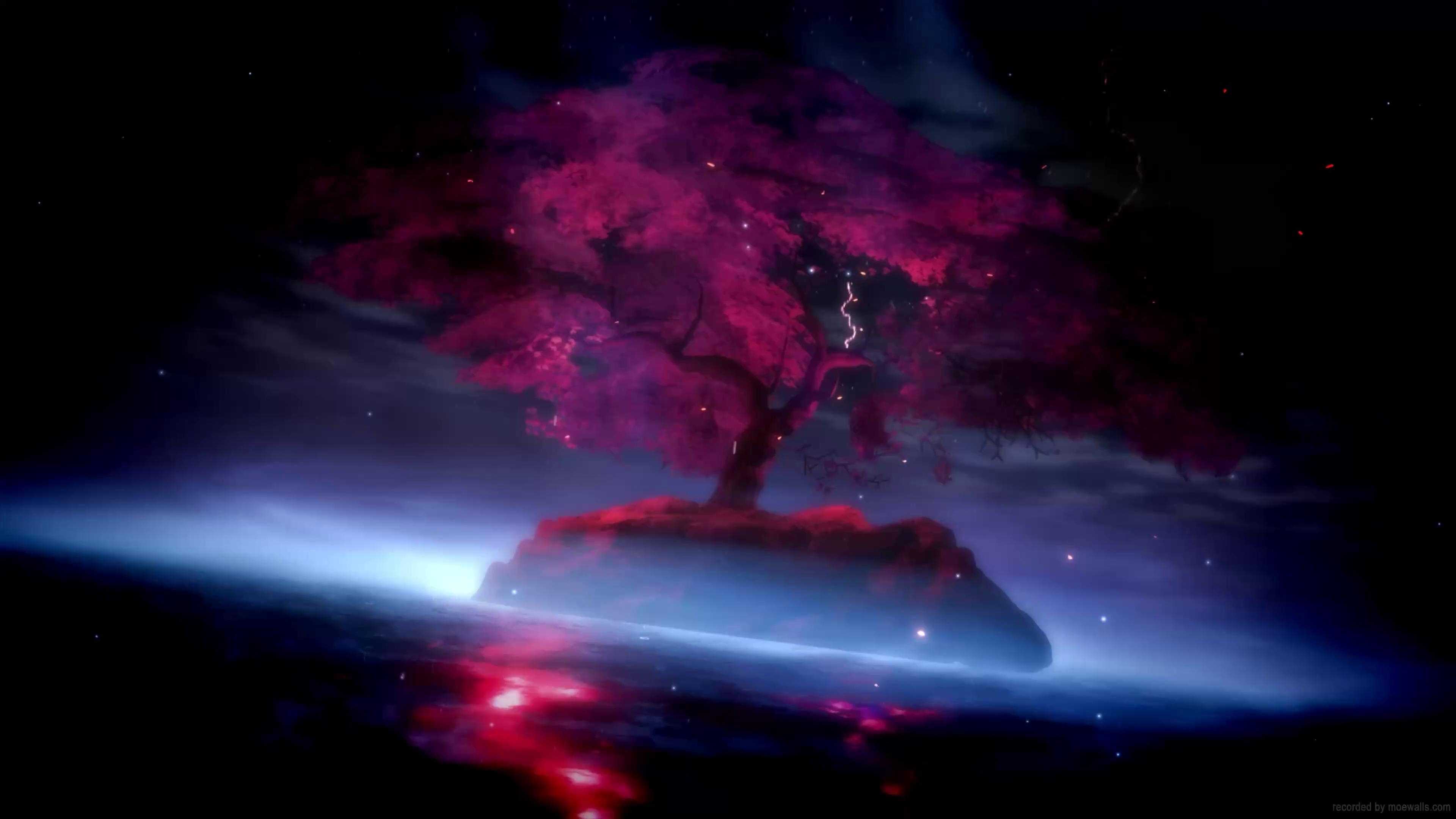 Magical Red Tree Live Wallpaper