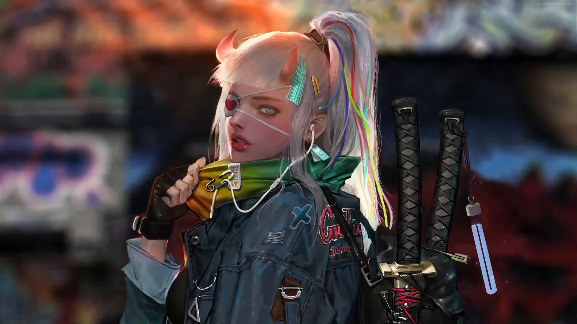 Girl With Eye Patch Live Wallpaper