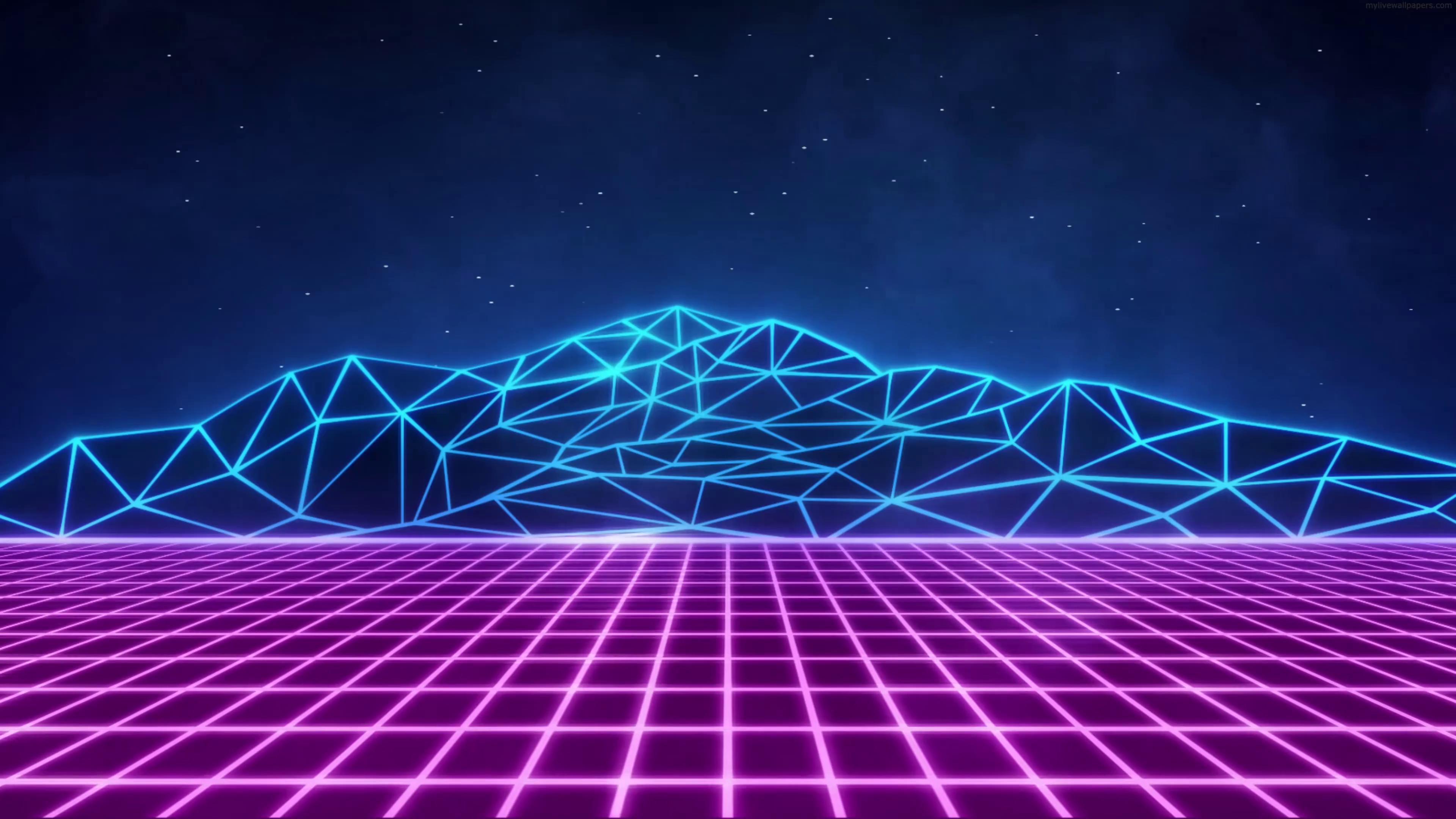 Synthwave Grid Live Wallpaper
