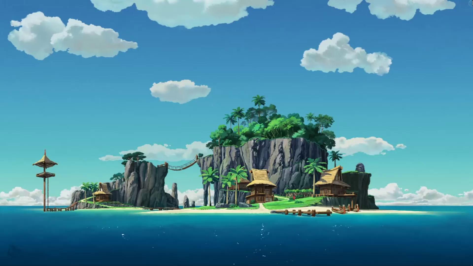 Cartoon Tropical Island Live Wallpaper