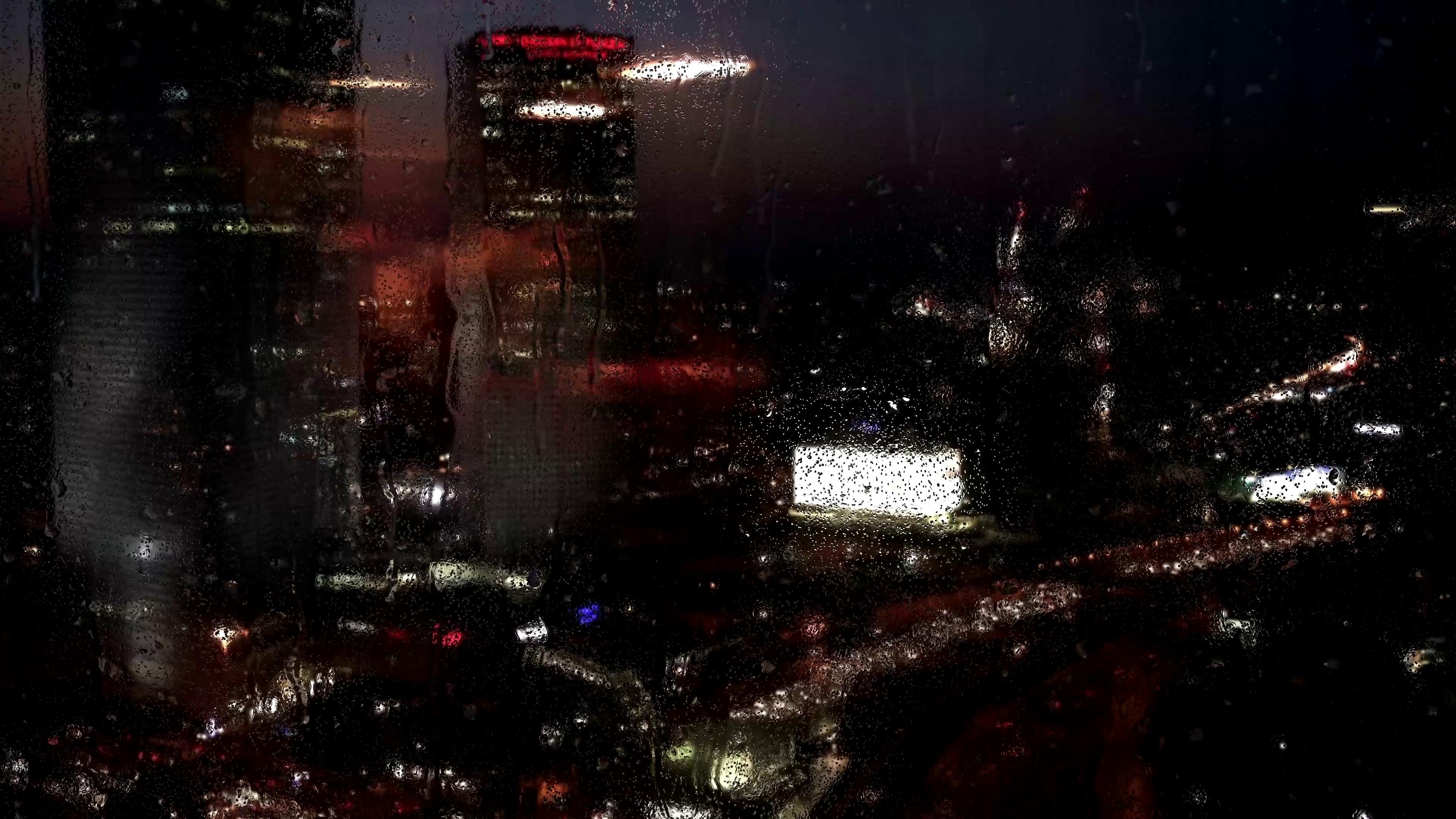 Rainy Night City View Live Wallpaper
