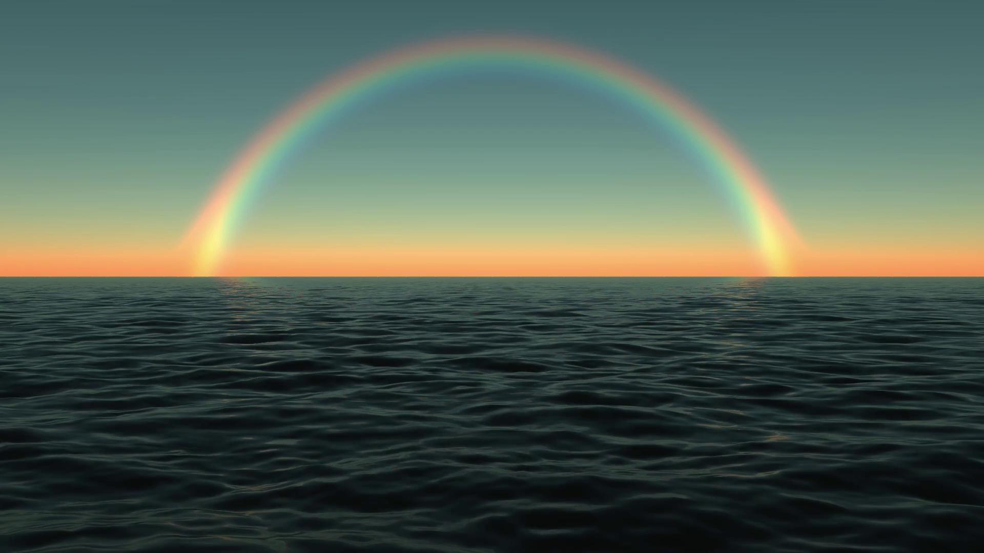 Rainbow Above Ocean Live Wallpaper