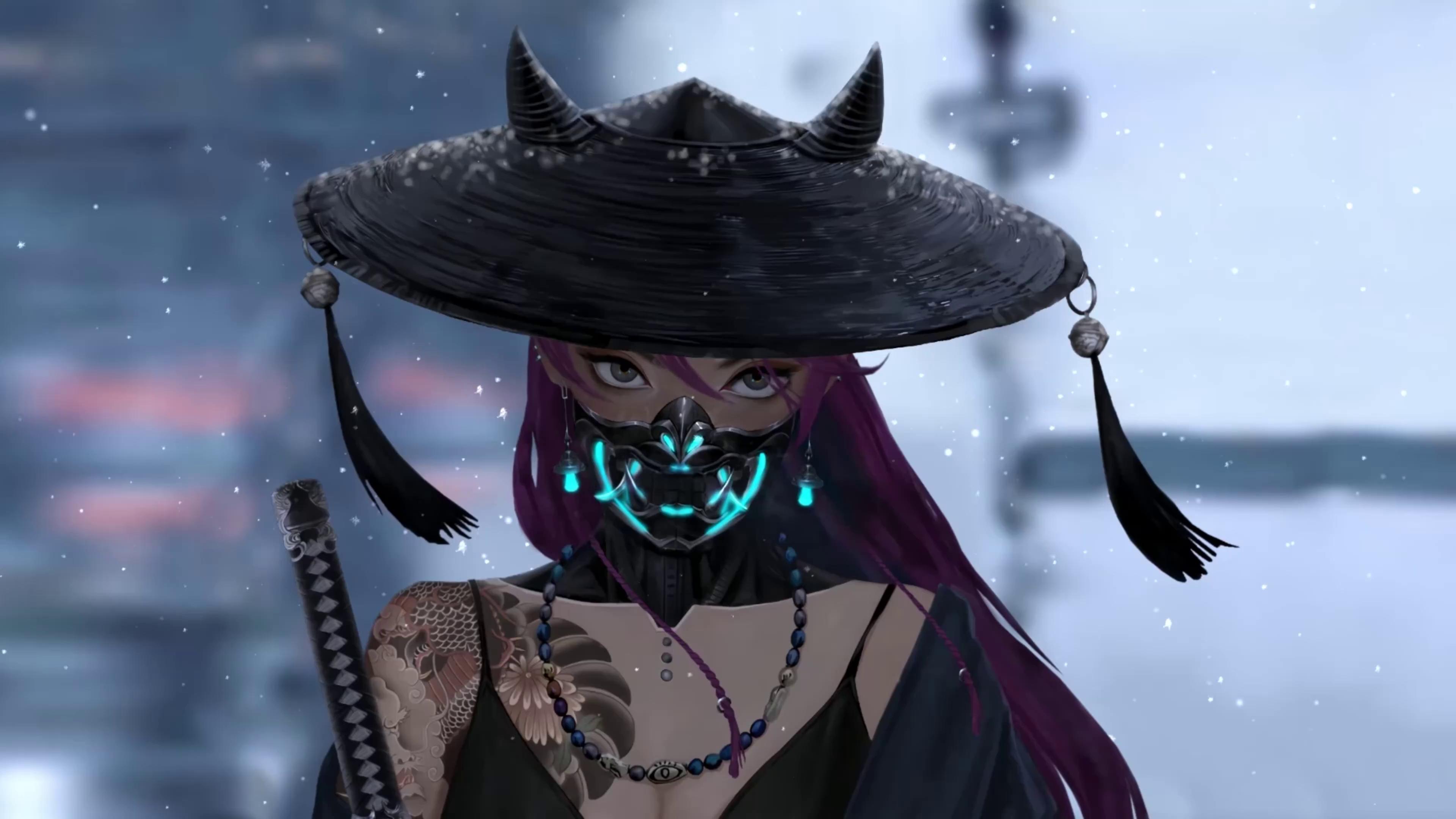 Masked Ronin Beauty Live Wallpaper