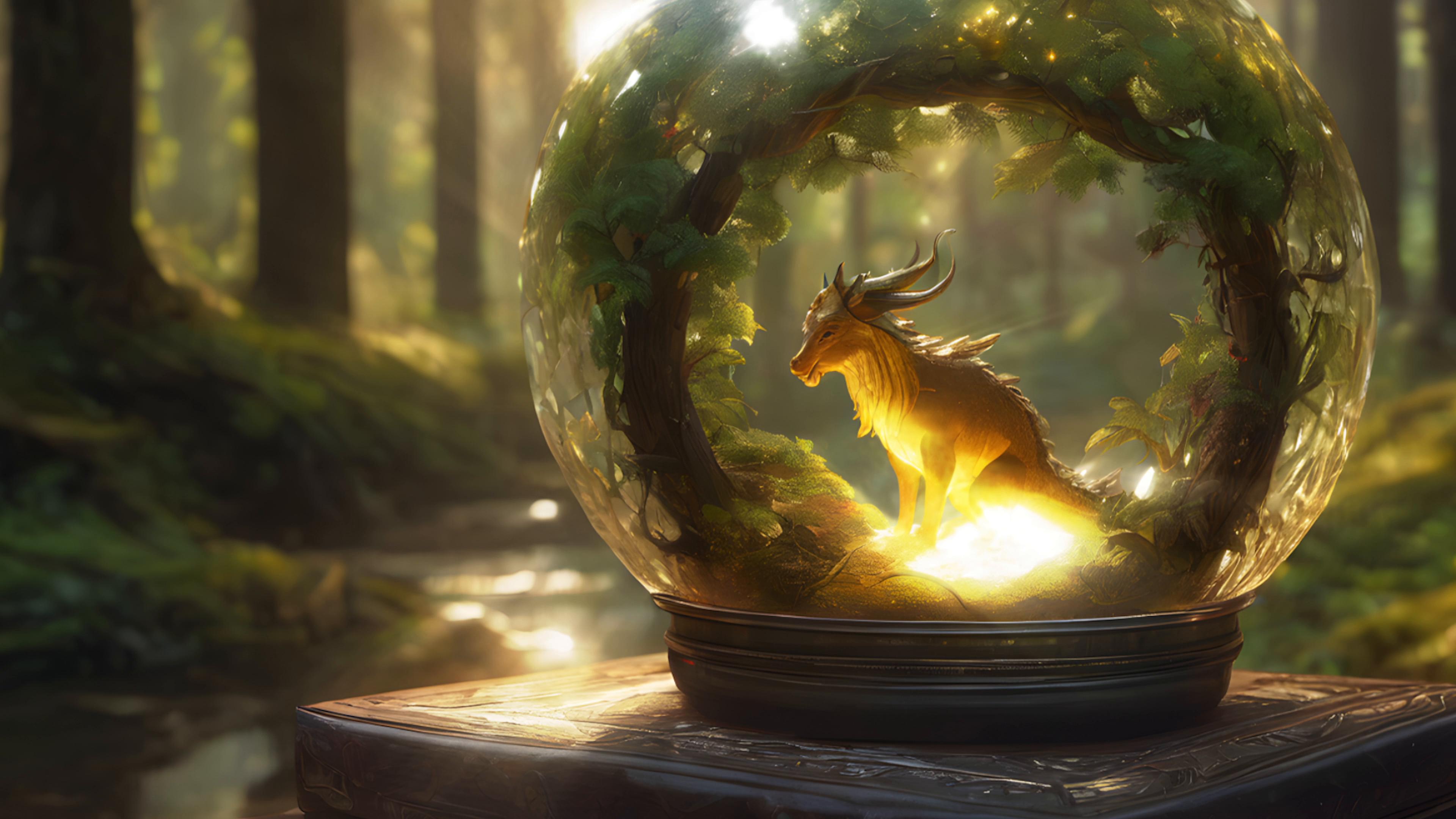 Magical Dragon in Orb Live Wallpaper