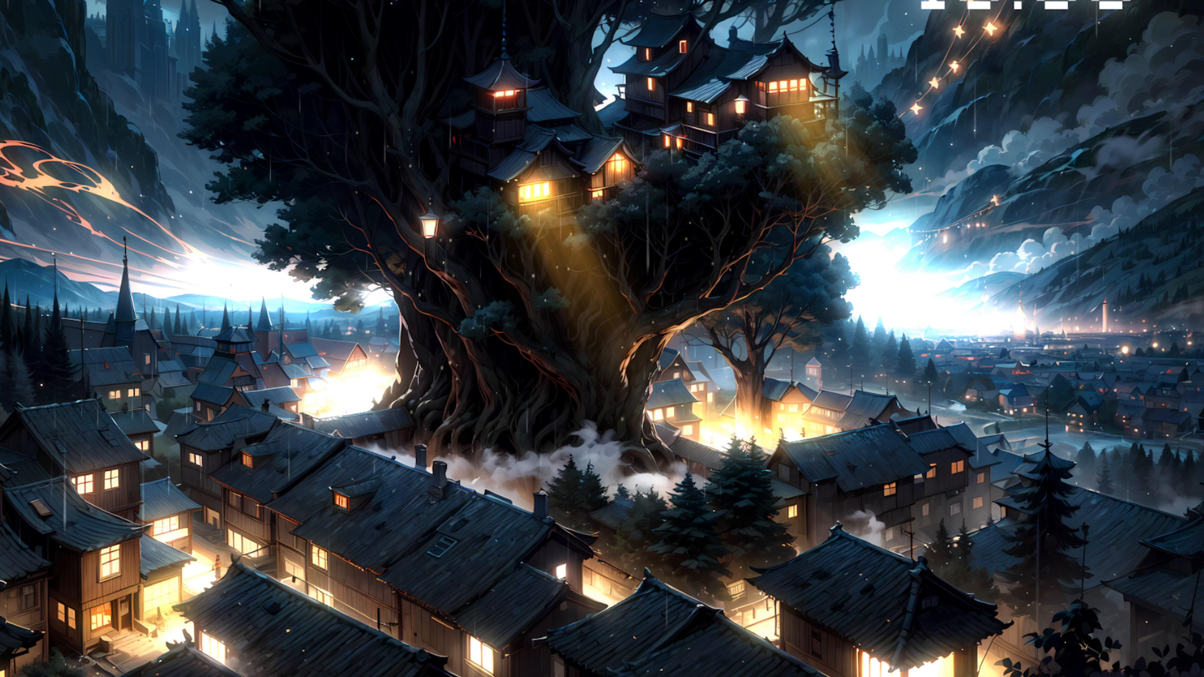 Fantasy Tree House Live Wallpaper