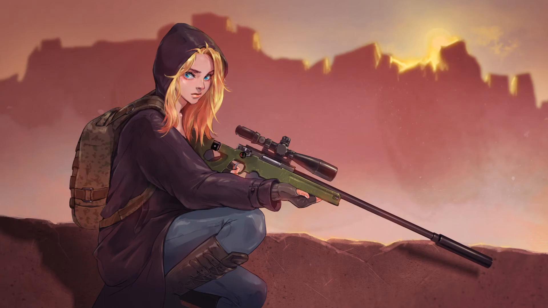 PUBG Girl With Sniper Rifle Live Wallpaper