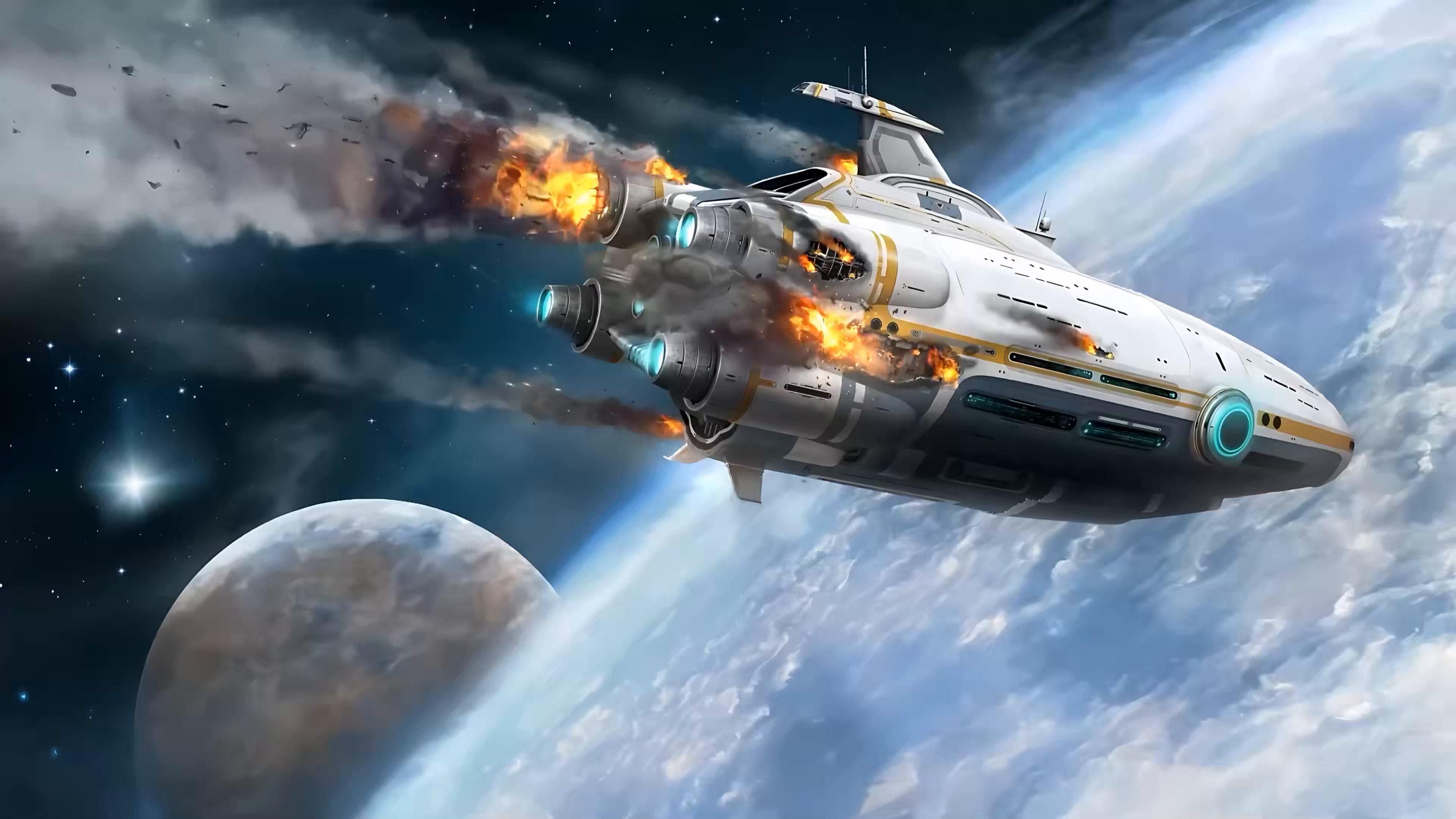 Damaged Space Ship Live Wallpaper