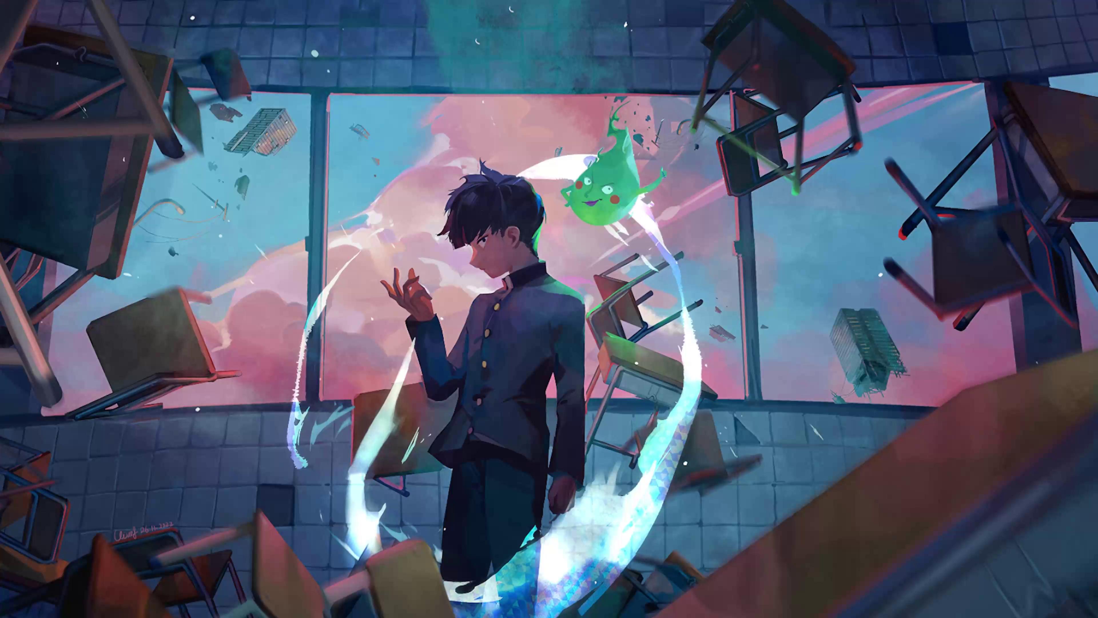 Mob in Classroom Live Wallpaper