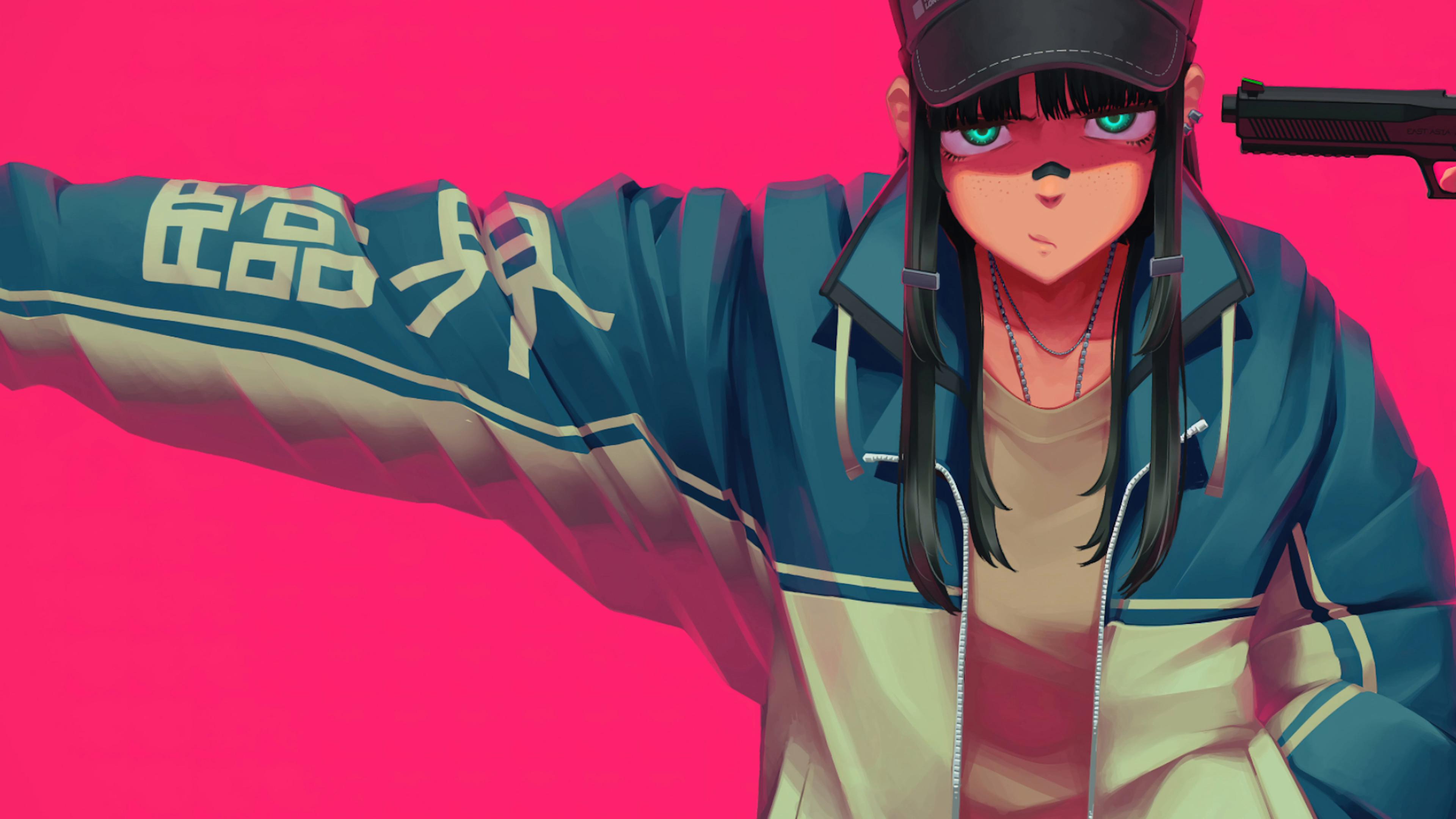 Anime Girl With Gun Wallpaper