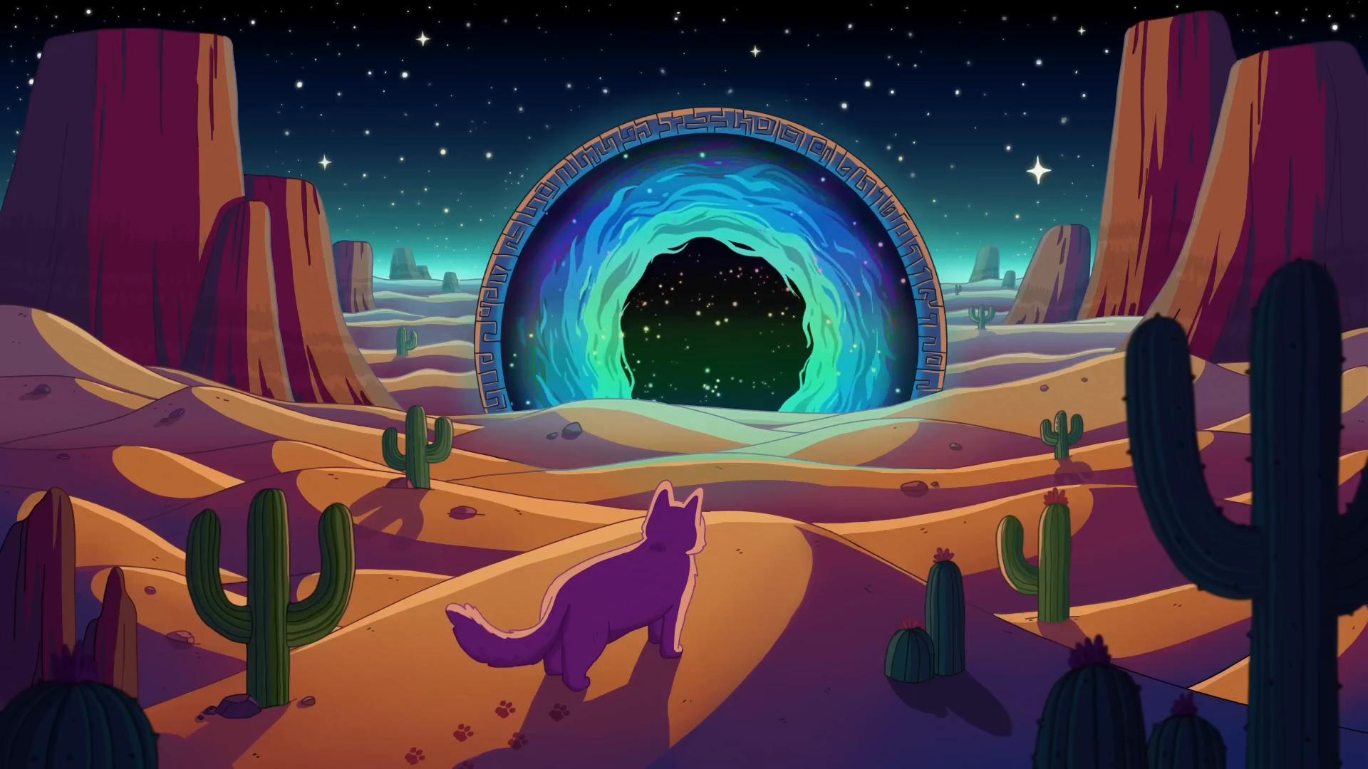 Cat Near Portal Live Wallpaper