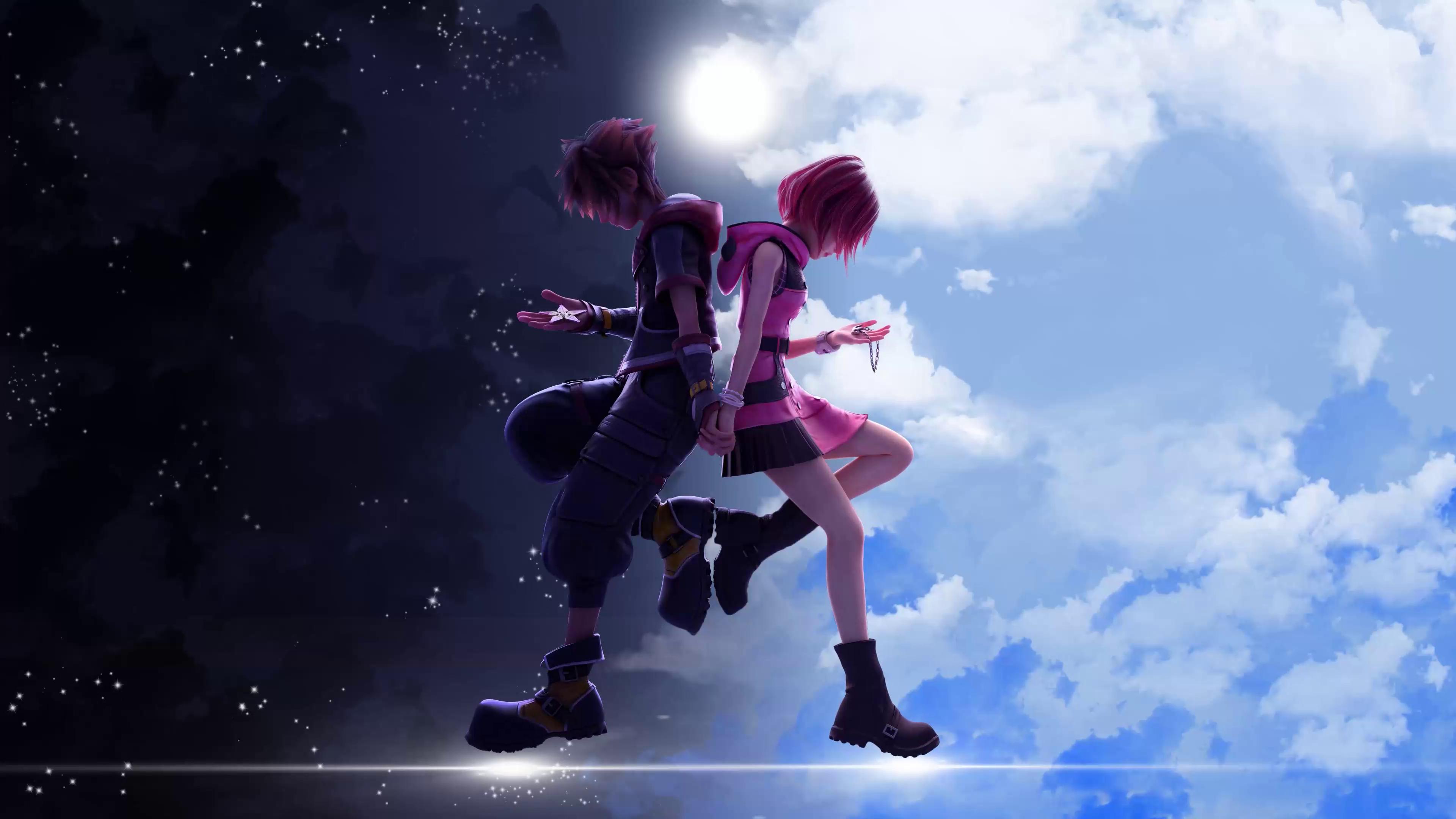 Kingdom Hearts Kairi And Sora Sunset