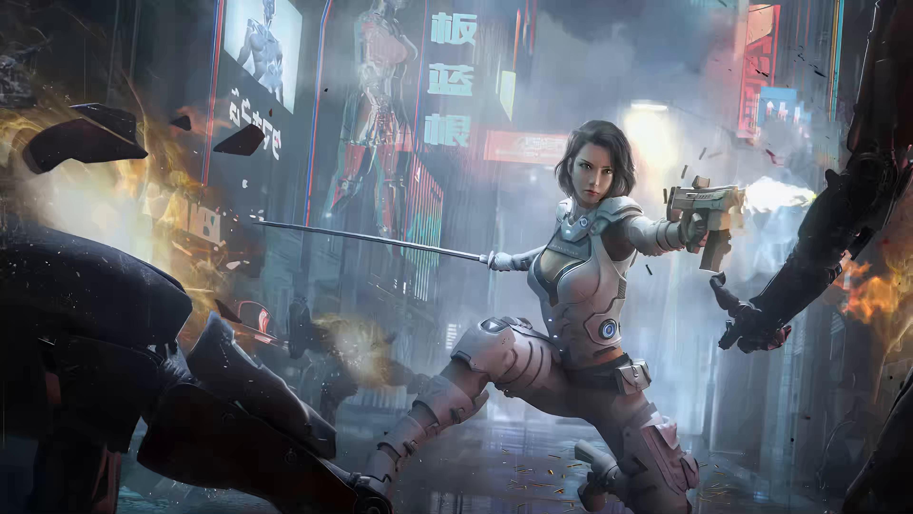 Cyberpunk Guardian Live Wallpaper