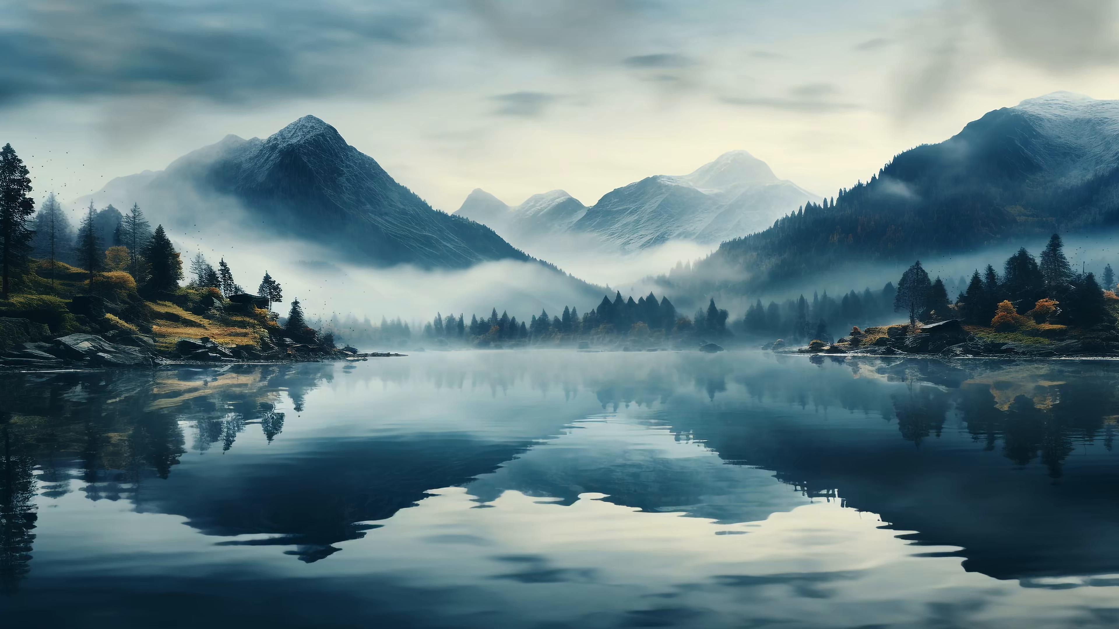 Misty Mountain Lake Live Wallpaper