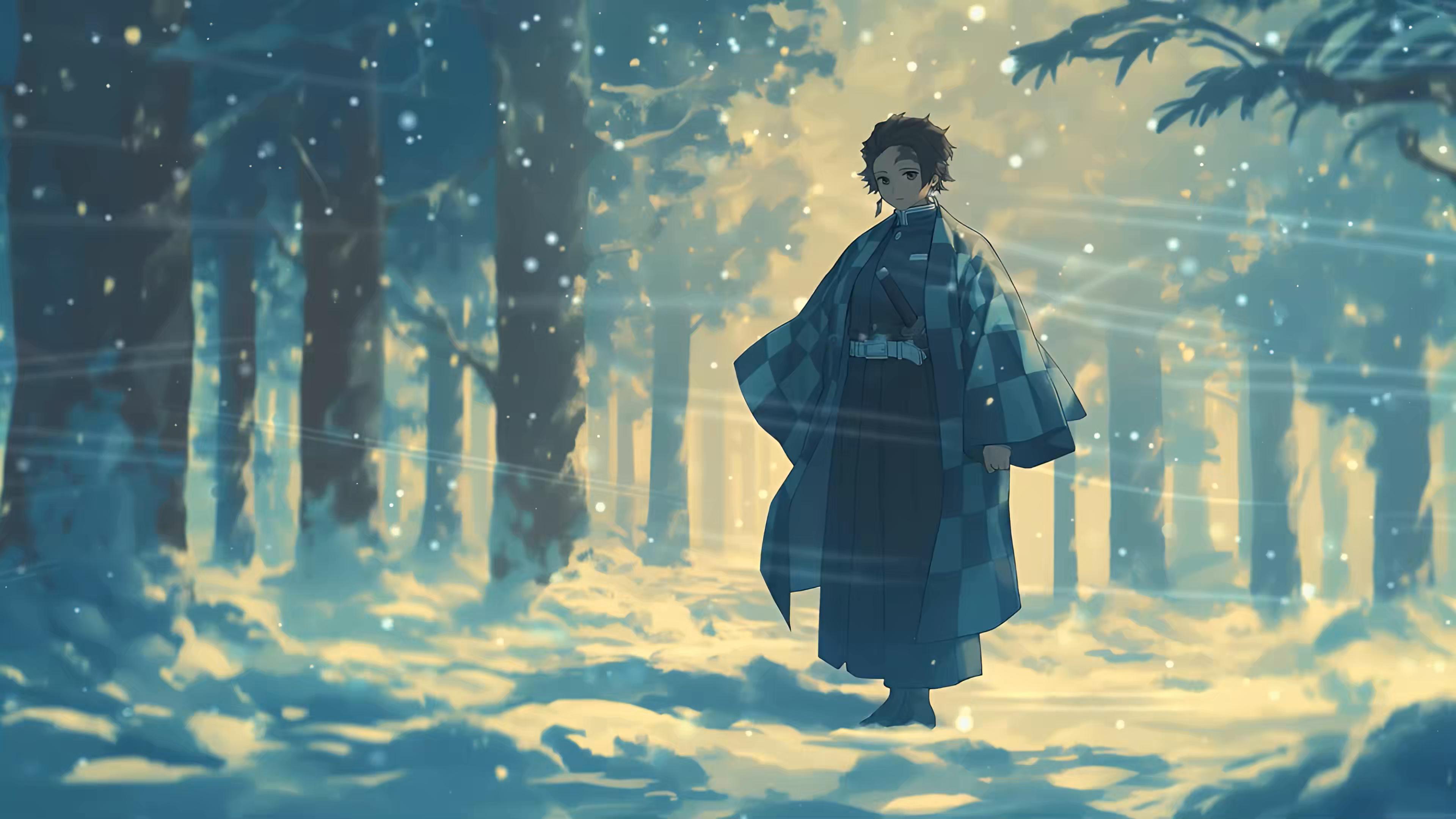 Snowbound Warrior Tanjiro Kamado Live Wallpaper