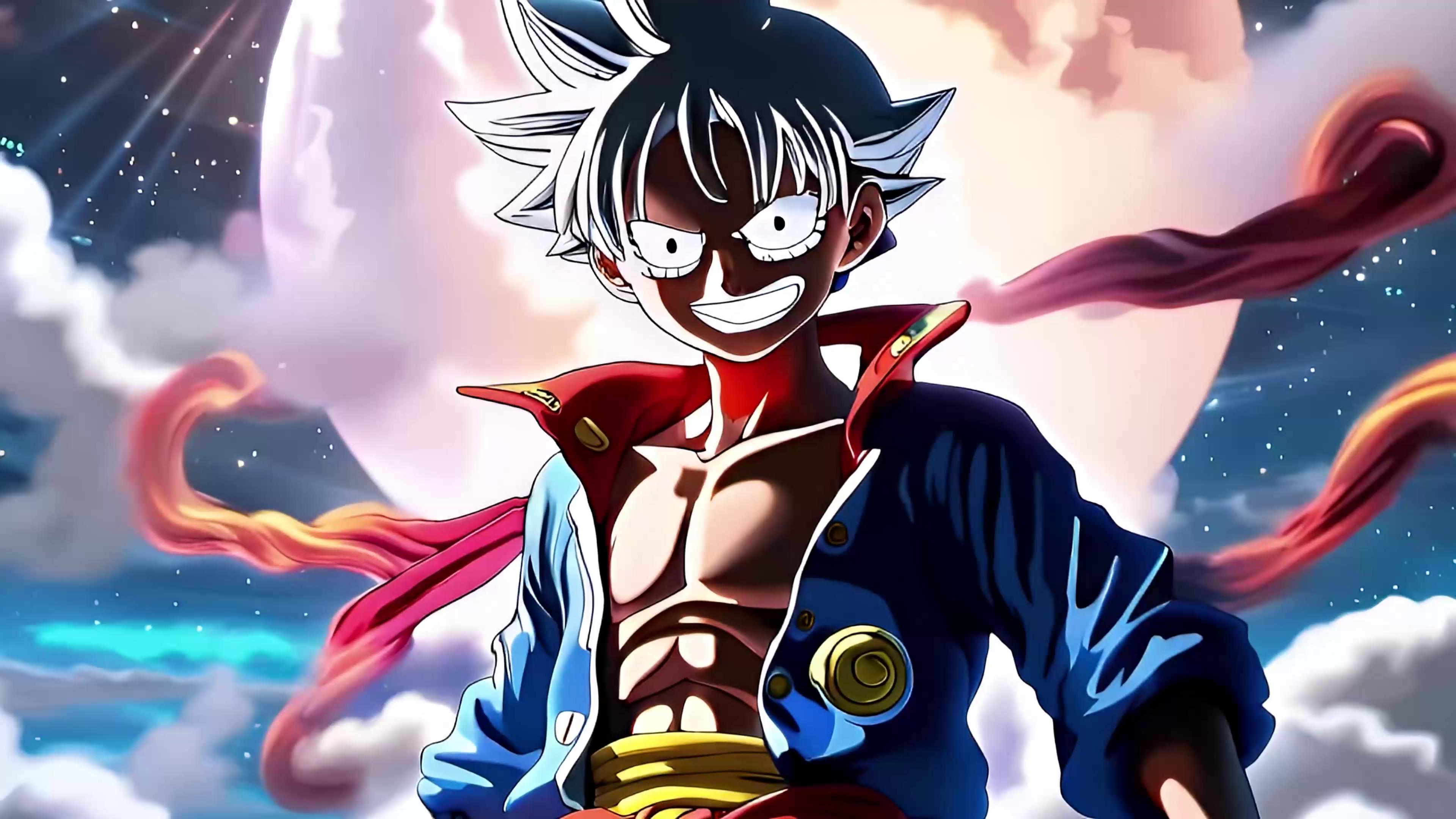 Luffy in Front of Moon Mobile Live Wallpaper