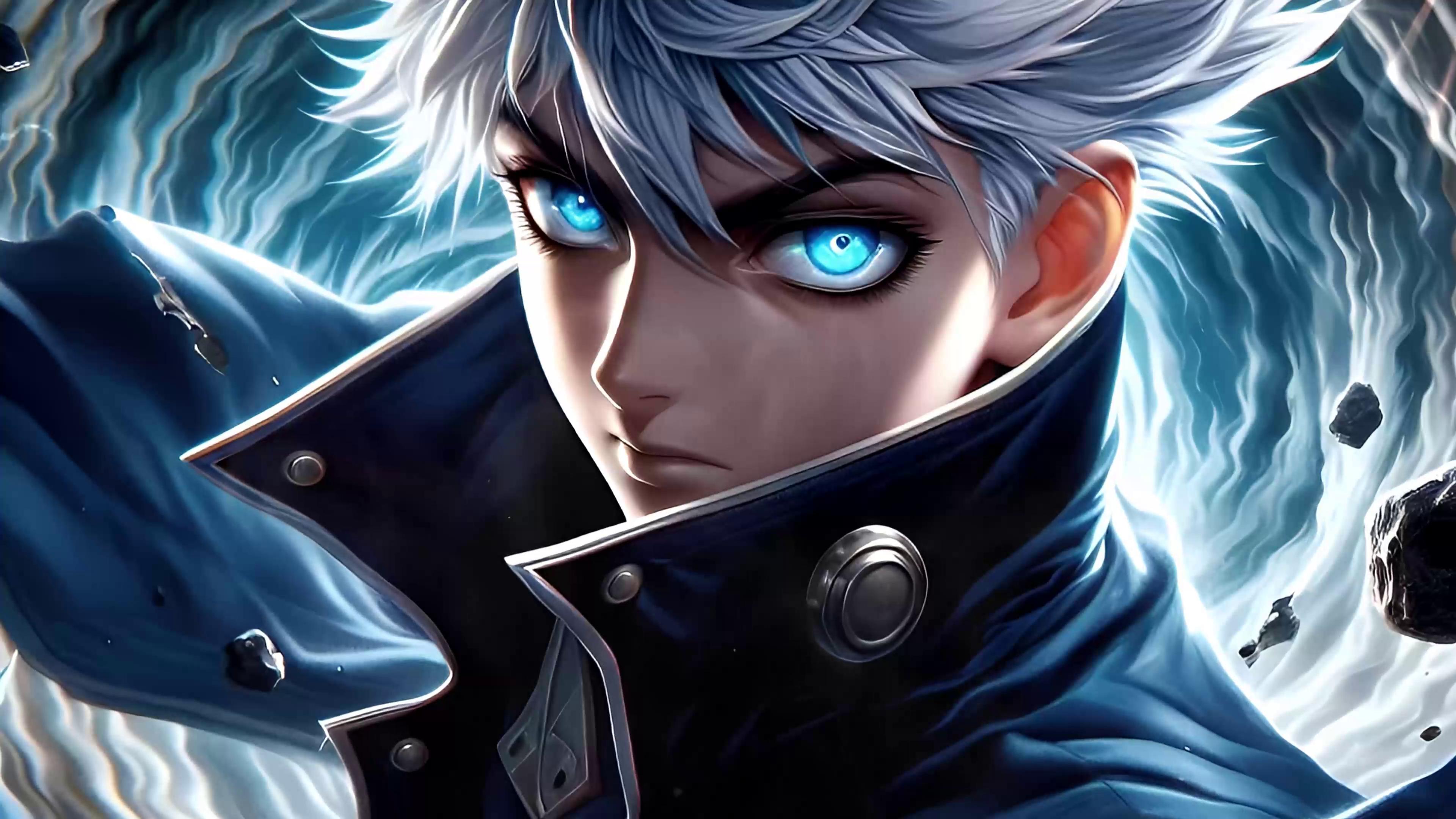 Satoru Magic Blue Eyes Live Wallpaper