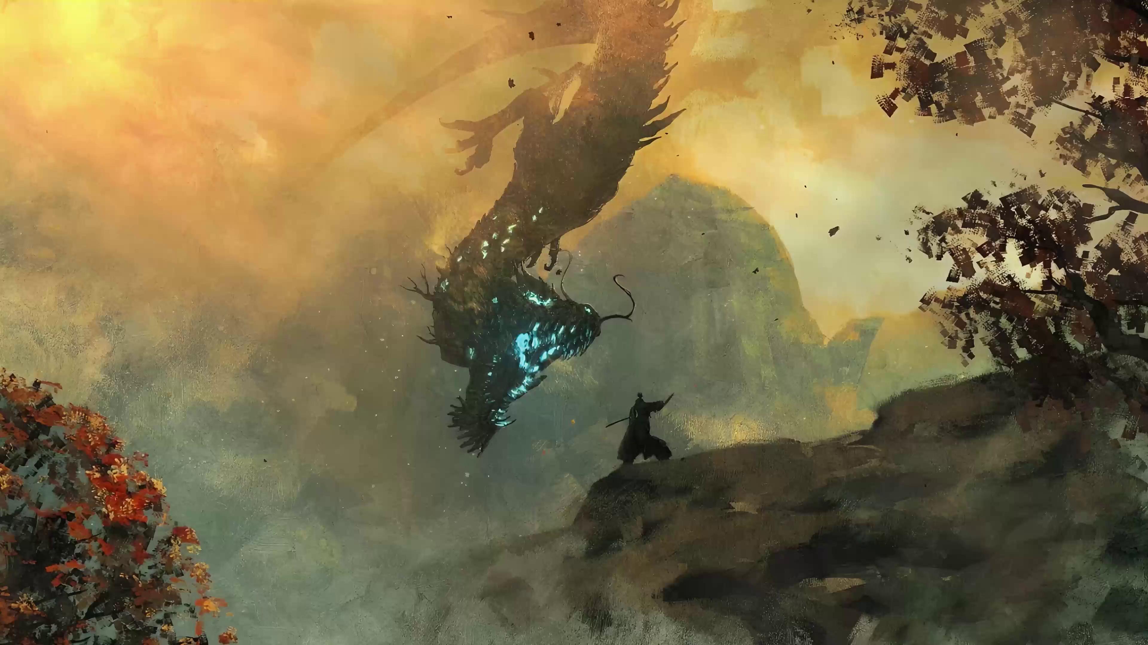 Sekiro Faces Dragon’s Fury Live Wallpaper