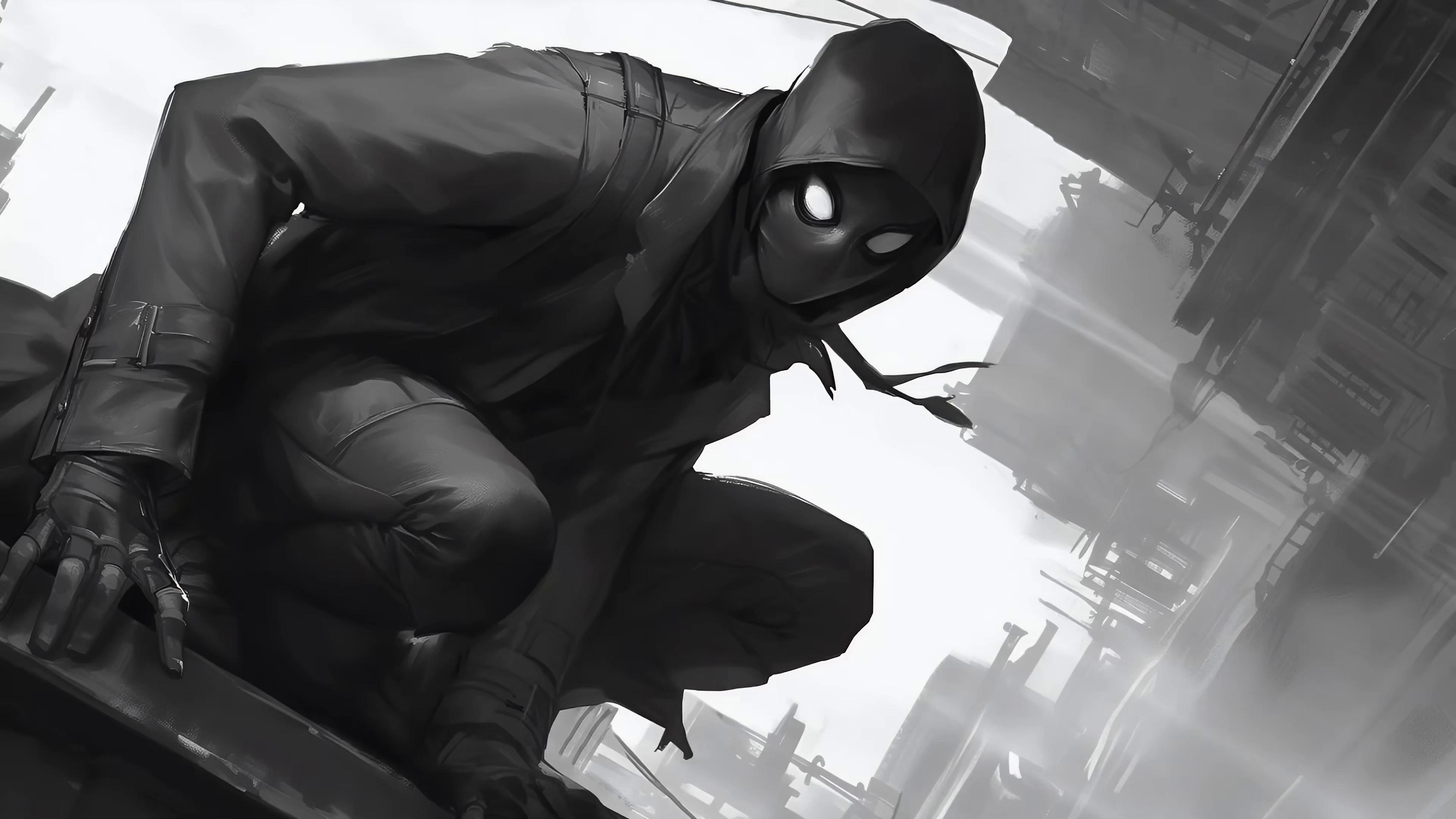 Monochrome Spider-Man Mobile Live Wallpaper