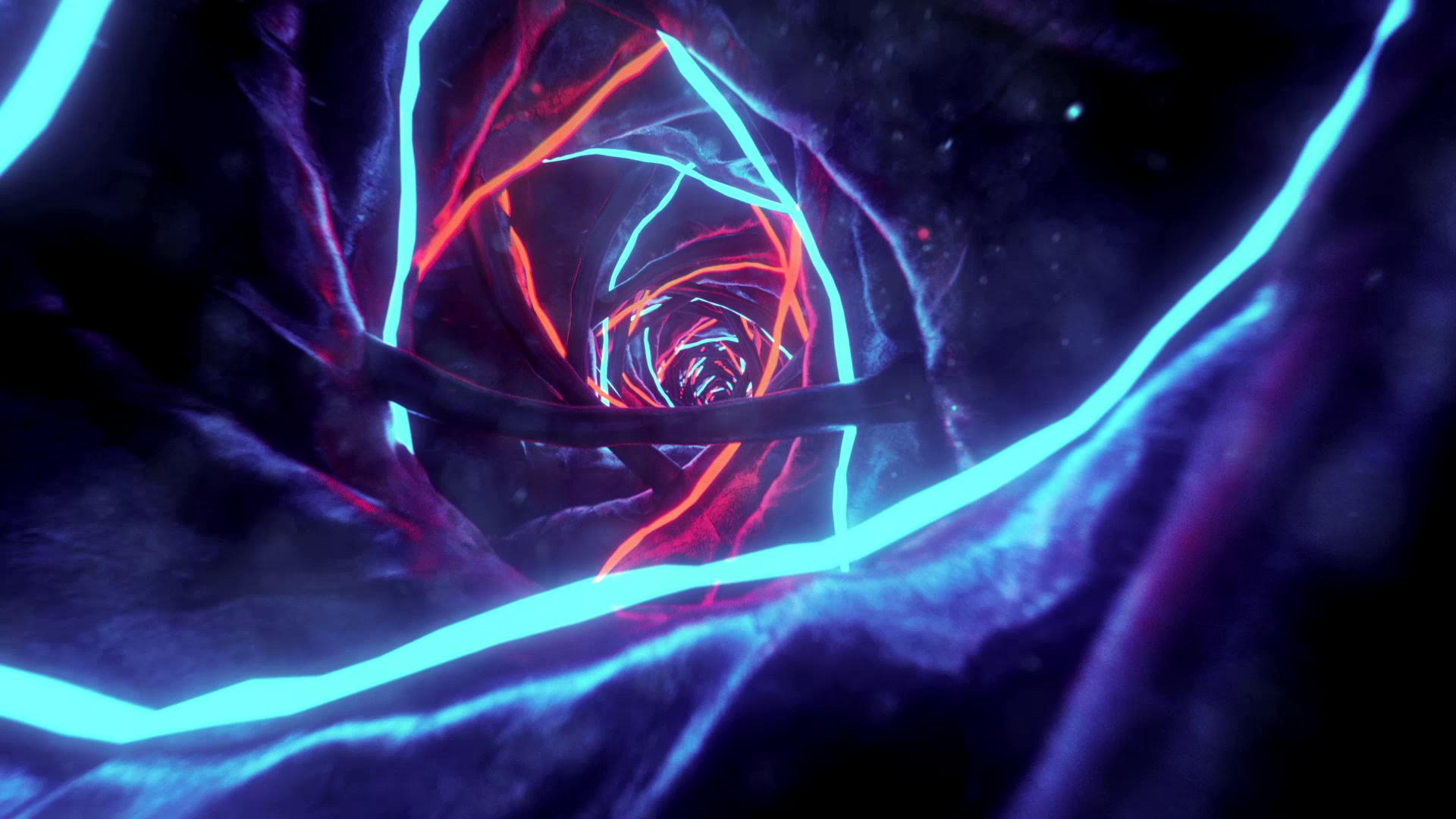 Abstract Neon Rose Live Wallpaper