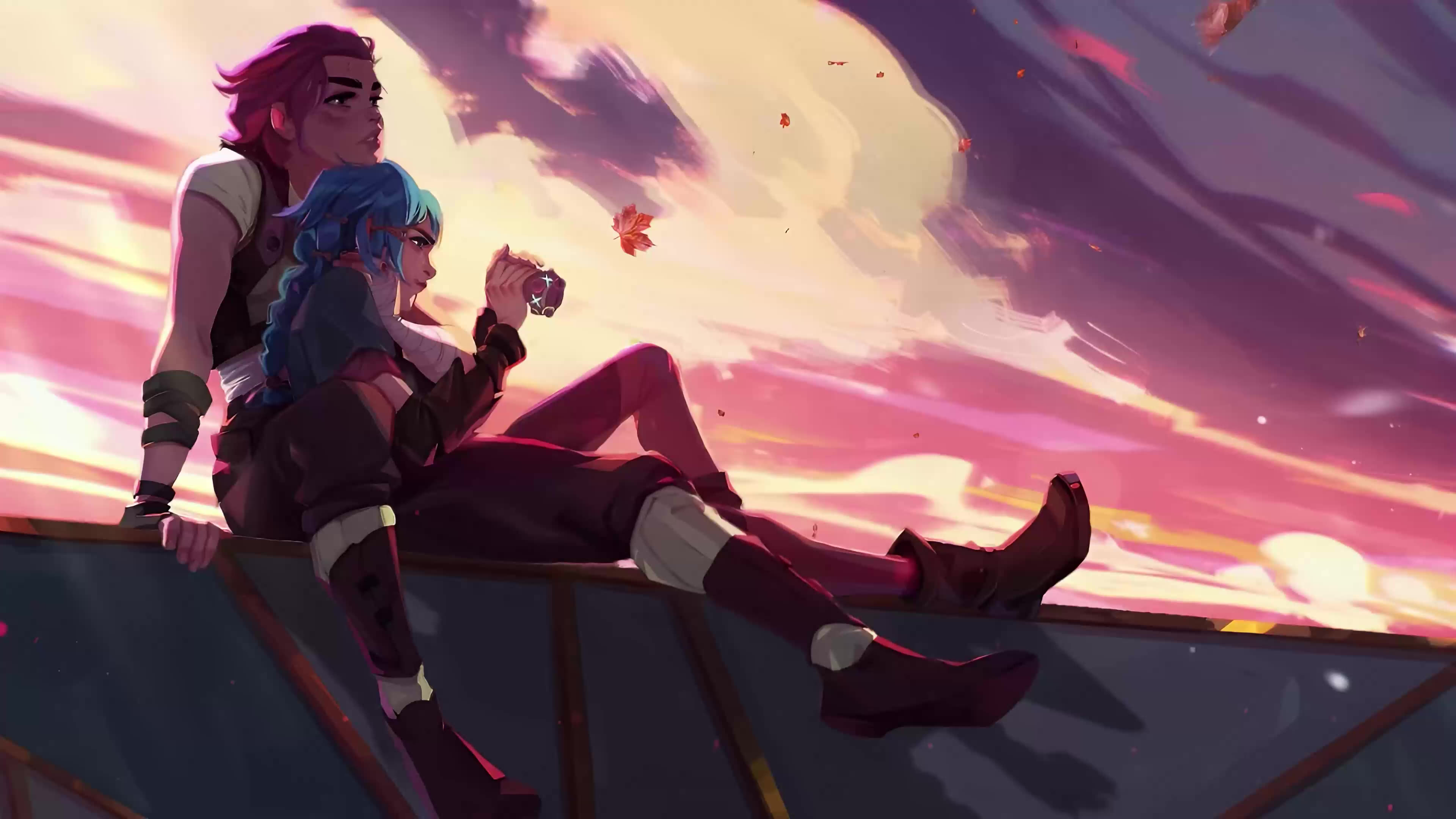 Vi and Powder at Sunset Live Wallpaper