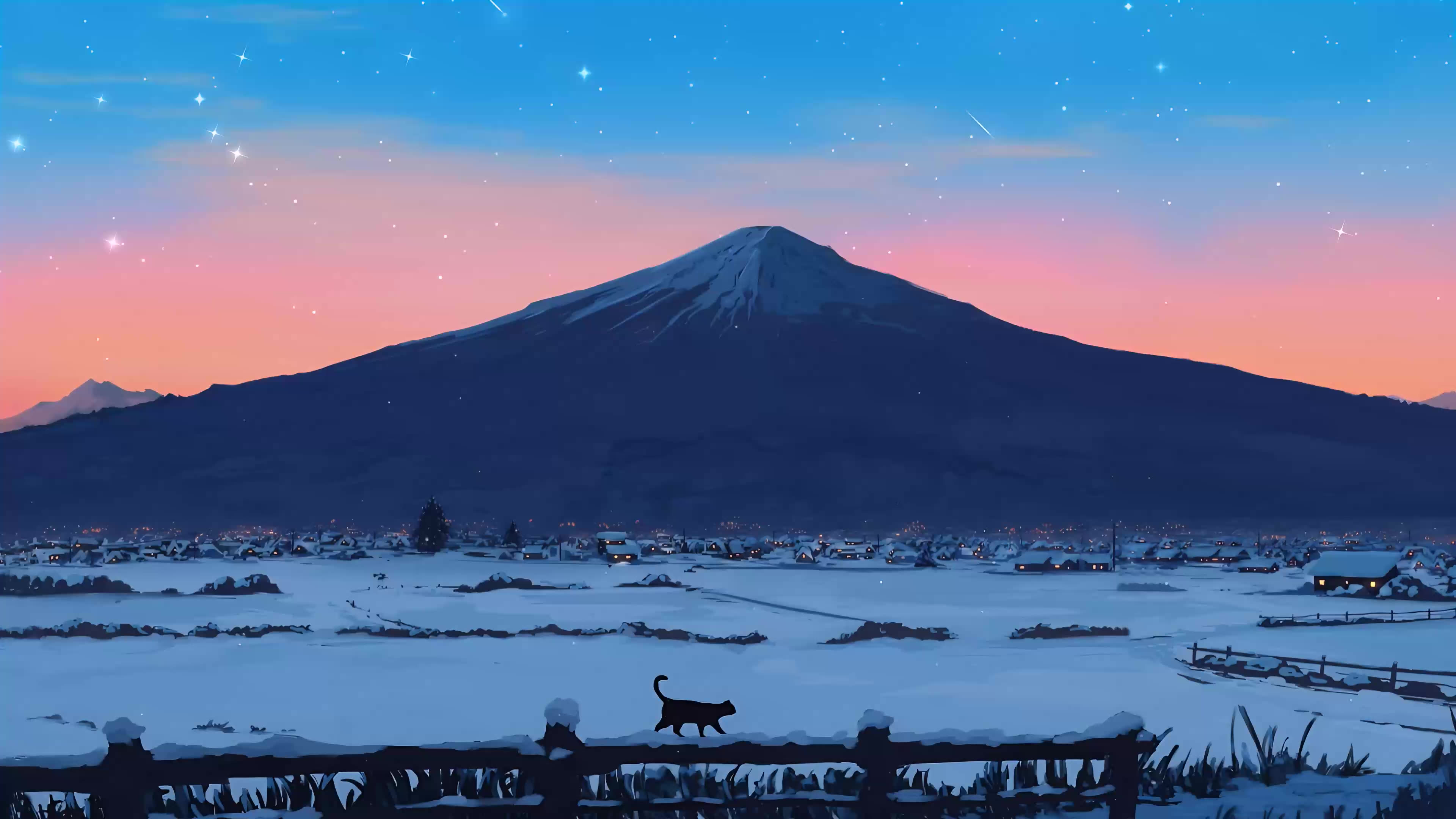 Cat in the Winter Wonderland Live Wallpaper