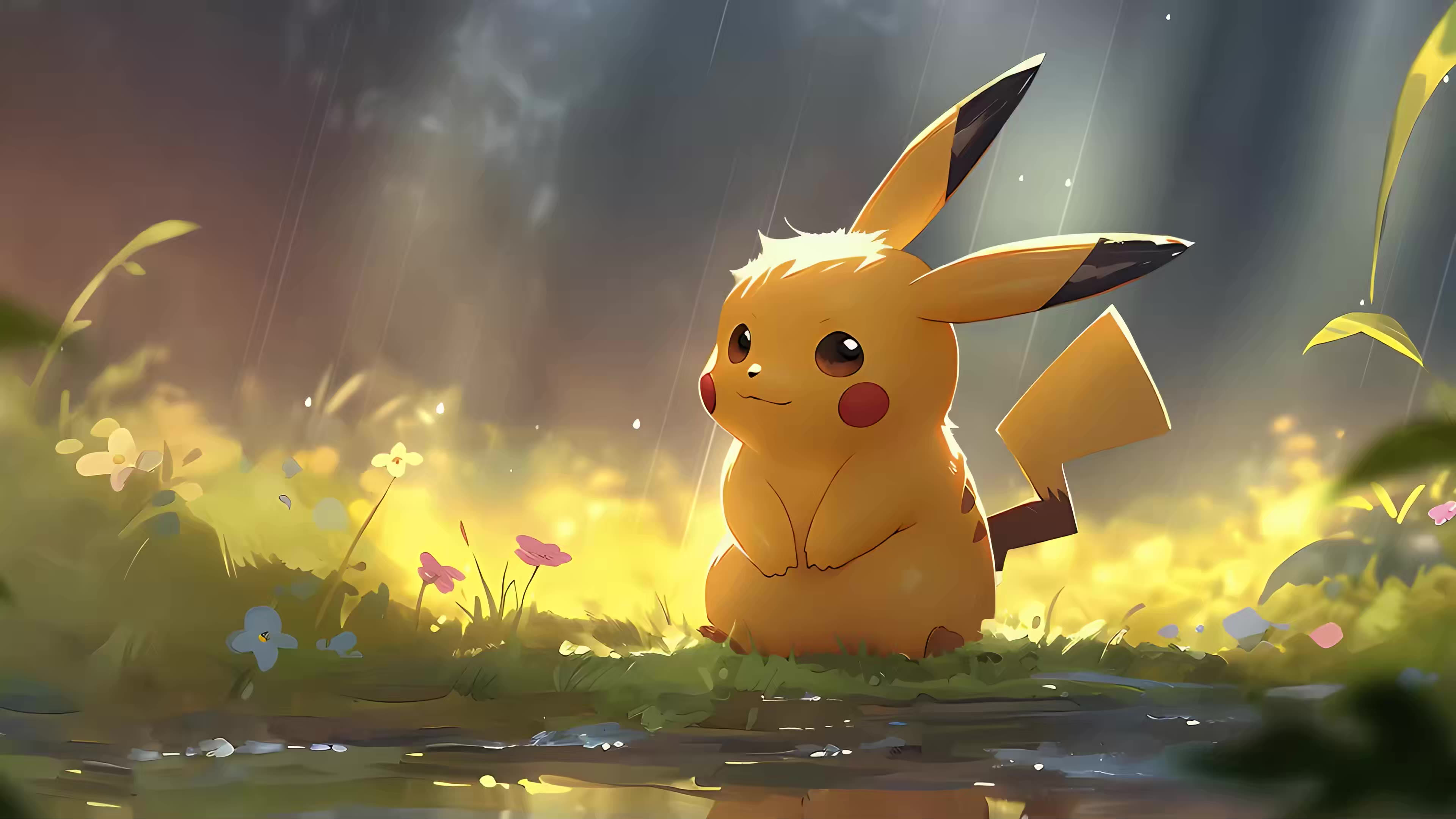 Rainy Day With Pikachu Live Wallpaper