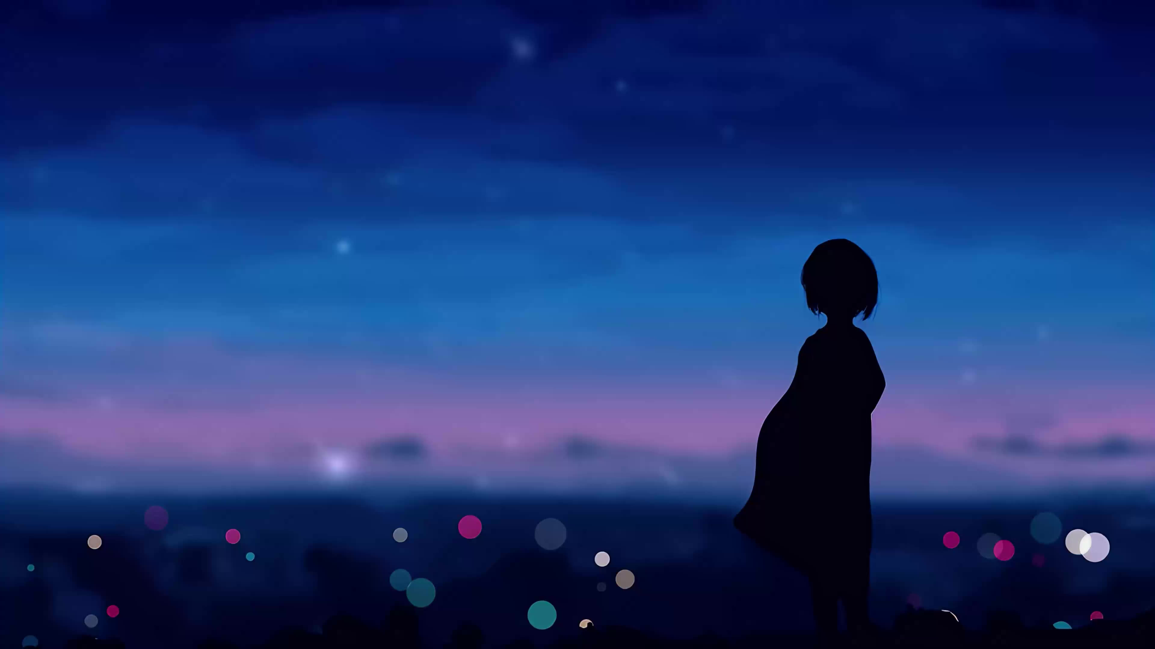 Alone Under Night Sky Live Wallpaper