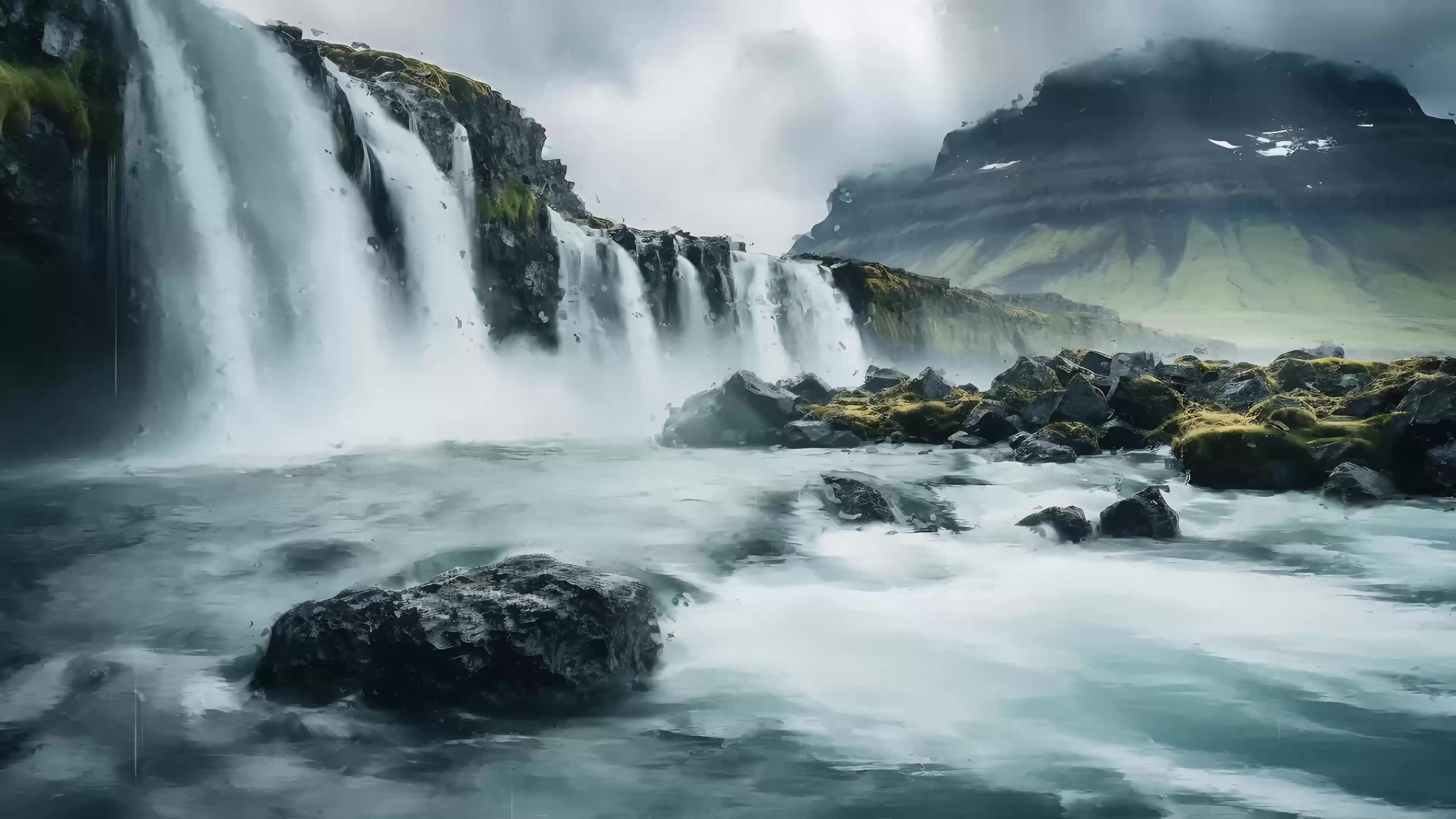 Nordic Waterfall Landscape Live Wallpaper