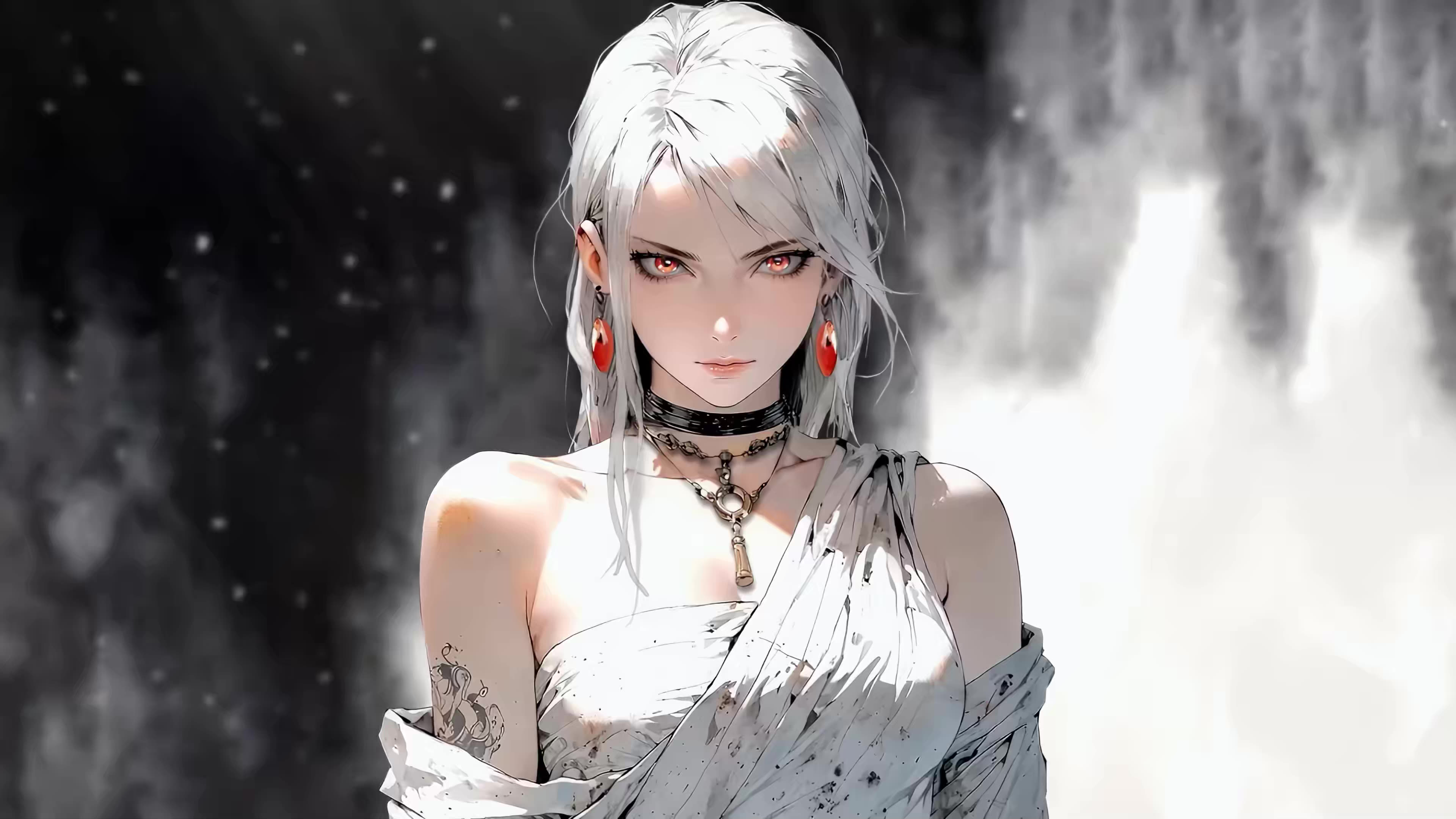 White-Haired Girl Live Wallpaper