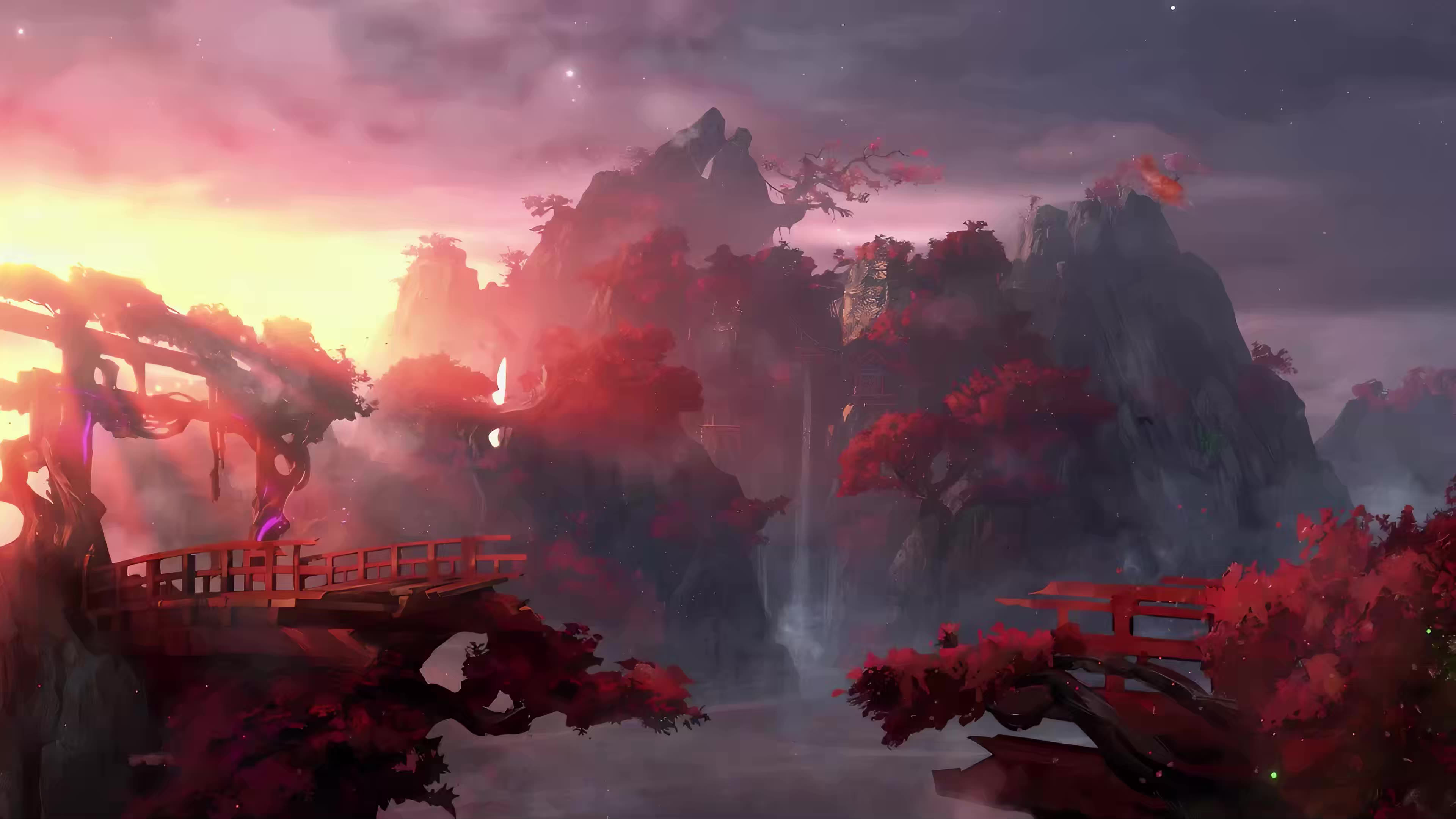 Anime Landscape Fire