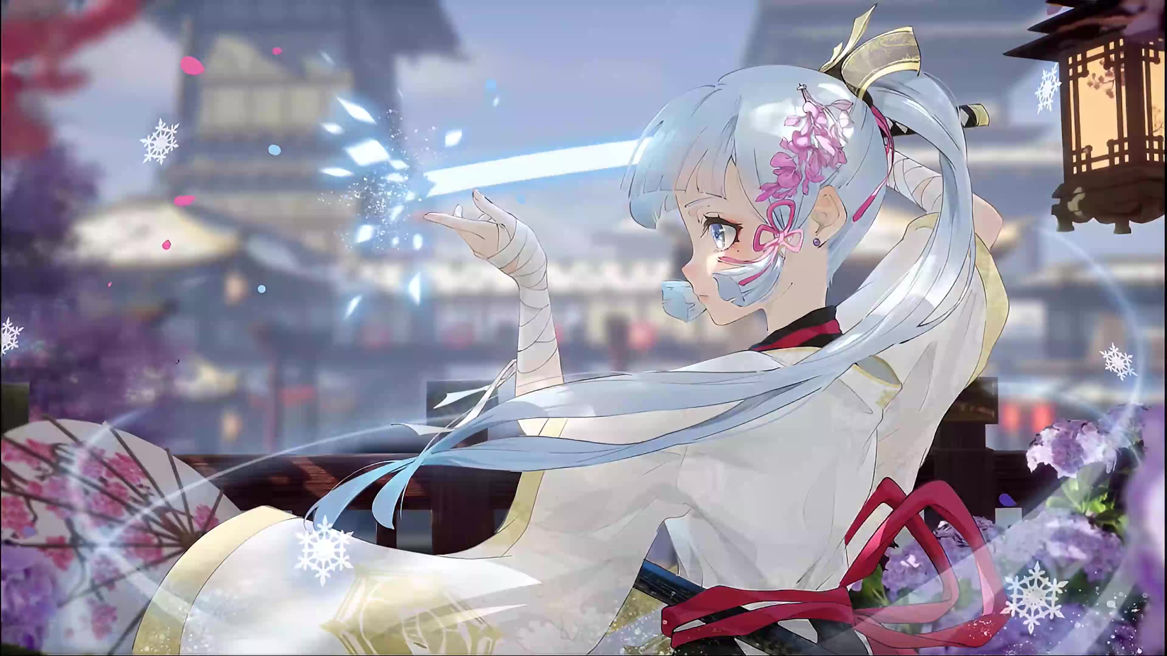 Ayaka’s Snow-Cut Blade Live Wallpaper