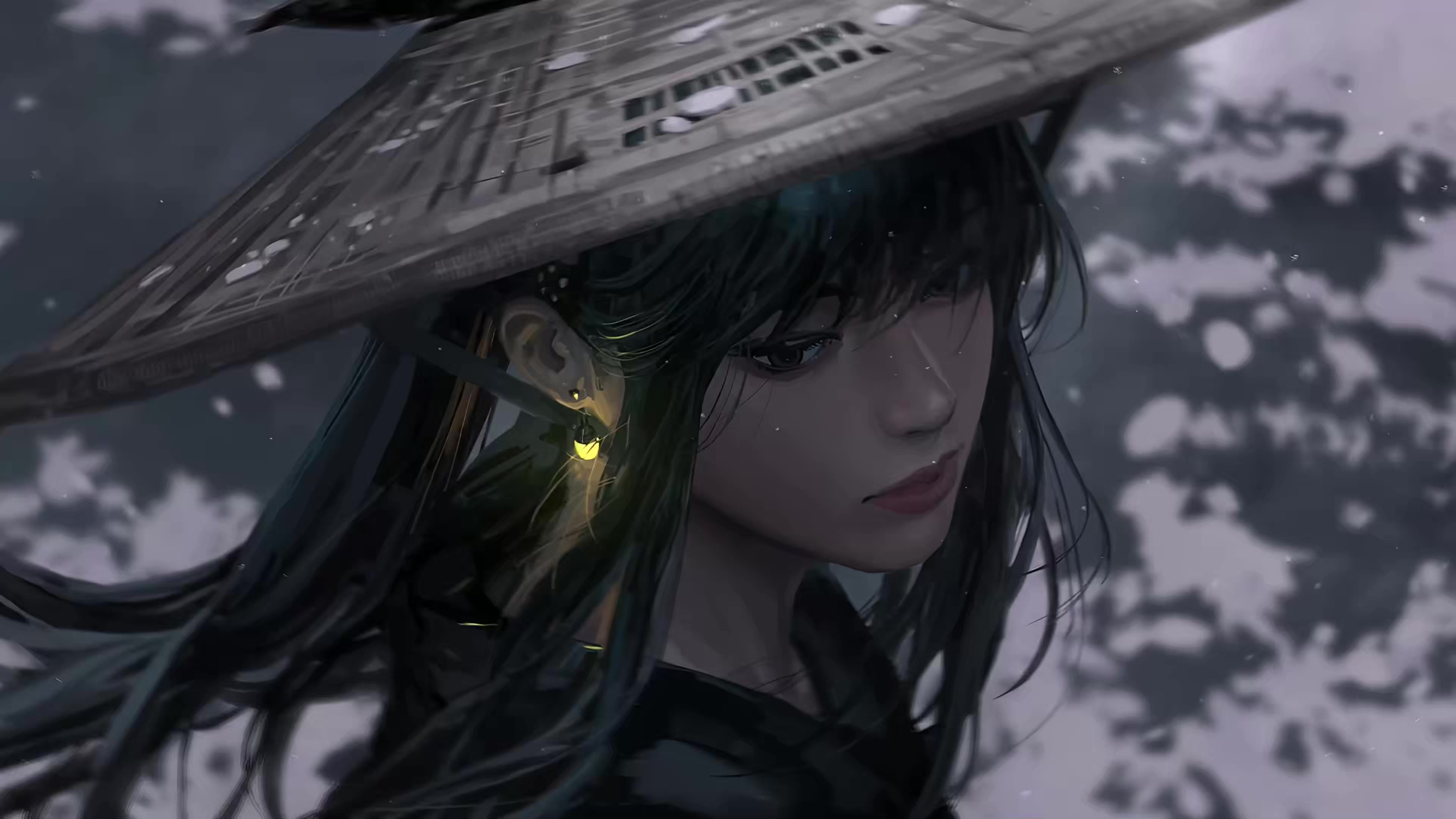 Anime Girl With Hat Wallpaper