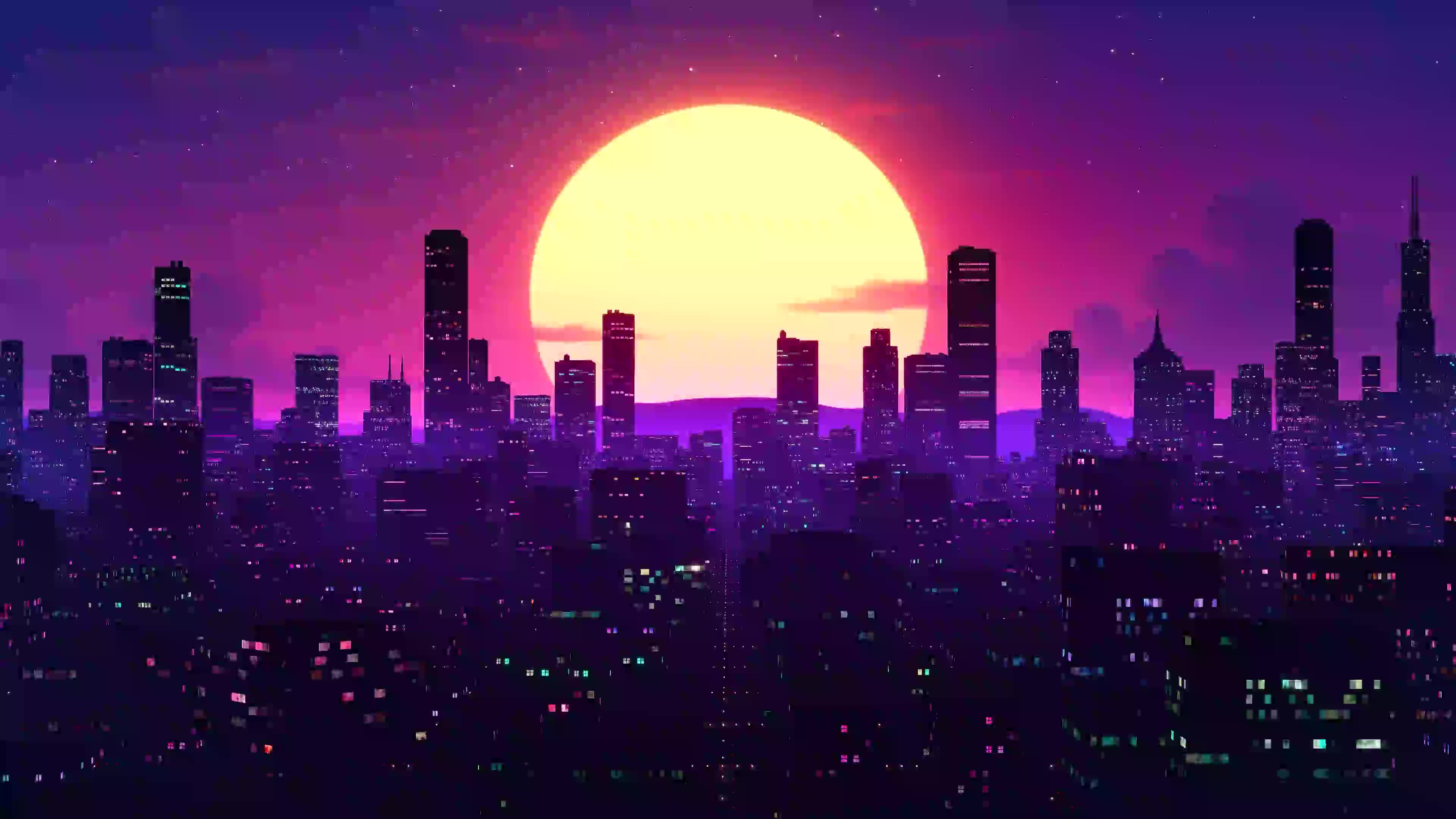 Neon Skyline Mobile Live Wallpaper