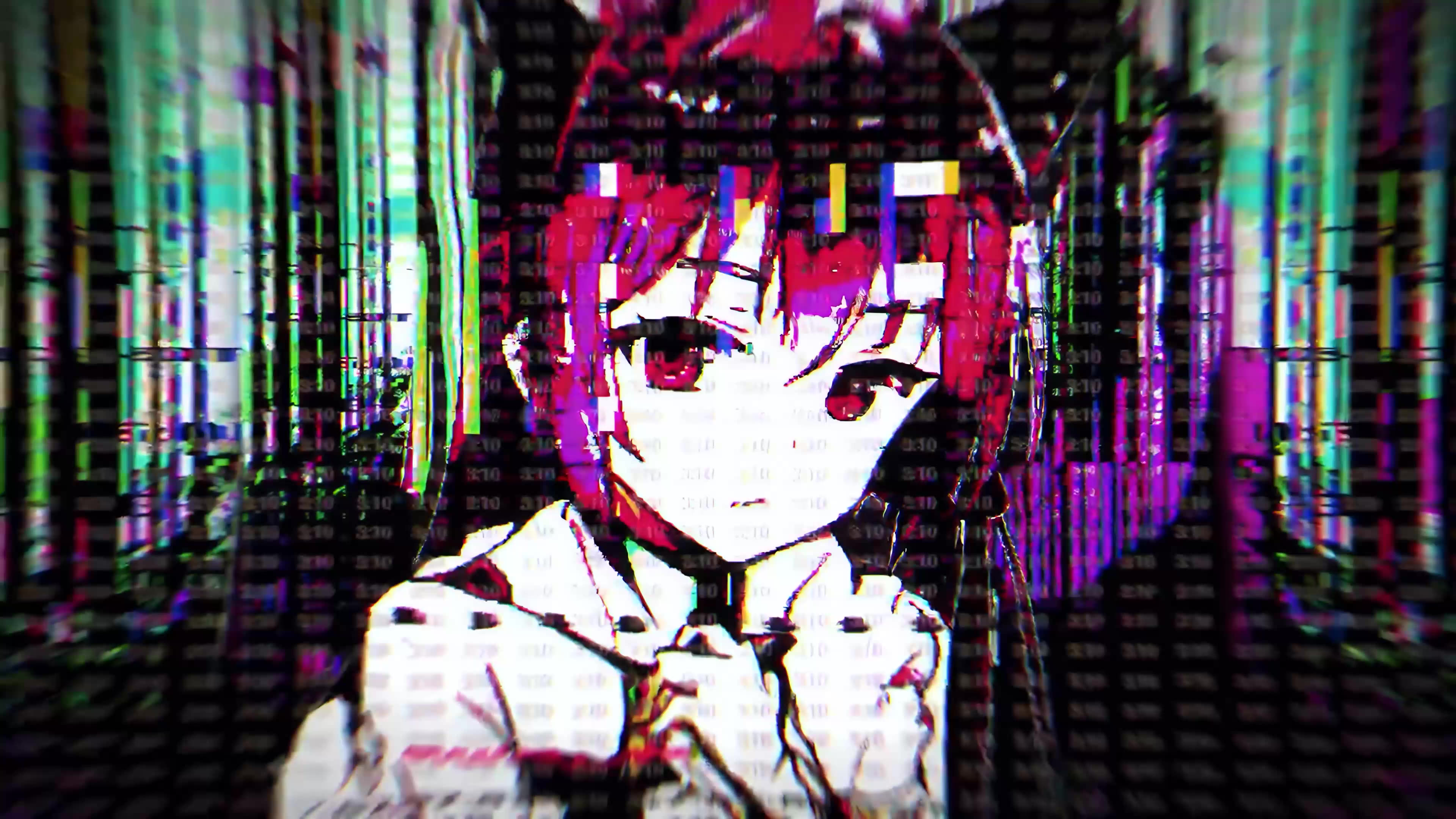 Glitched Anime Girl Mobile Live Wallpaper