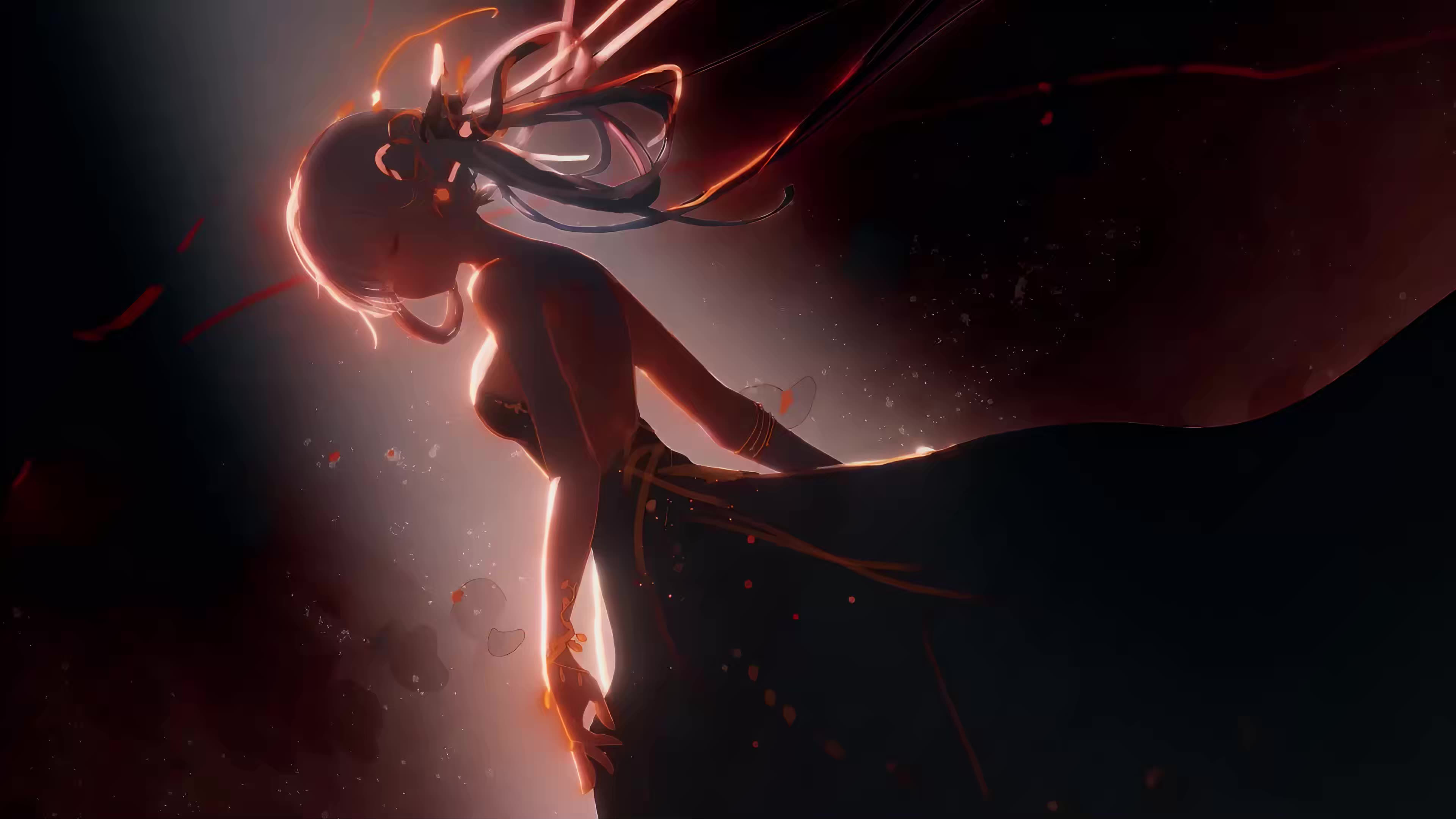 Jinhsi in Falling Light Live Wallpaper