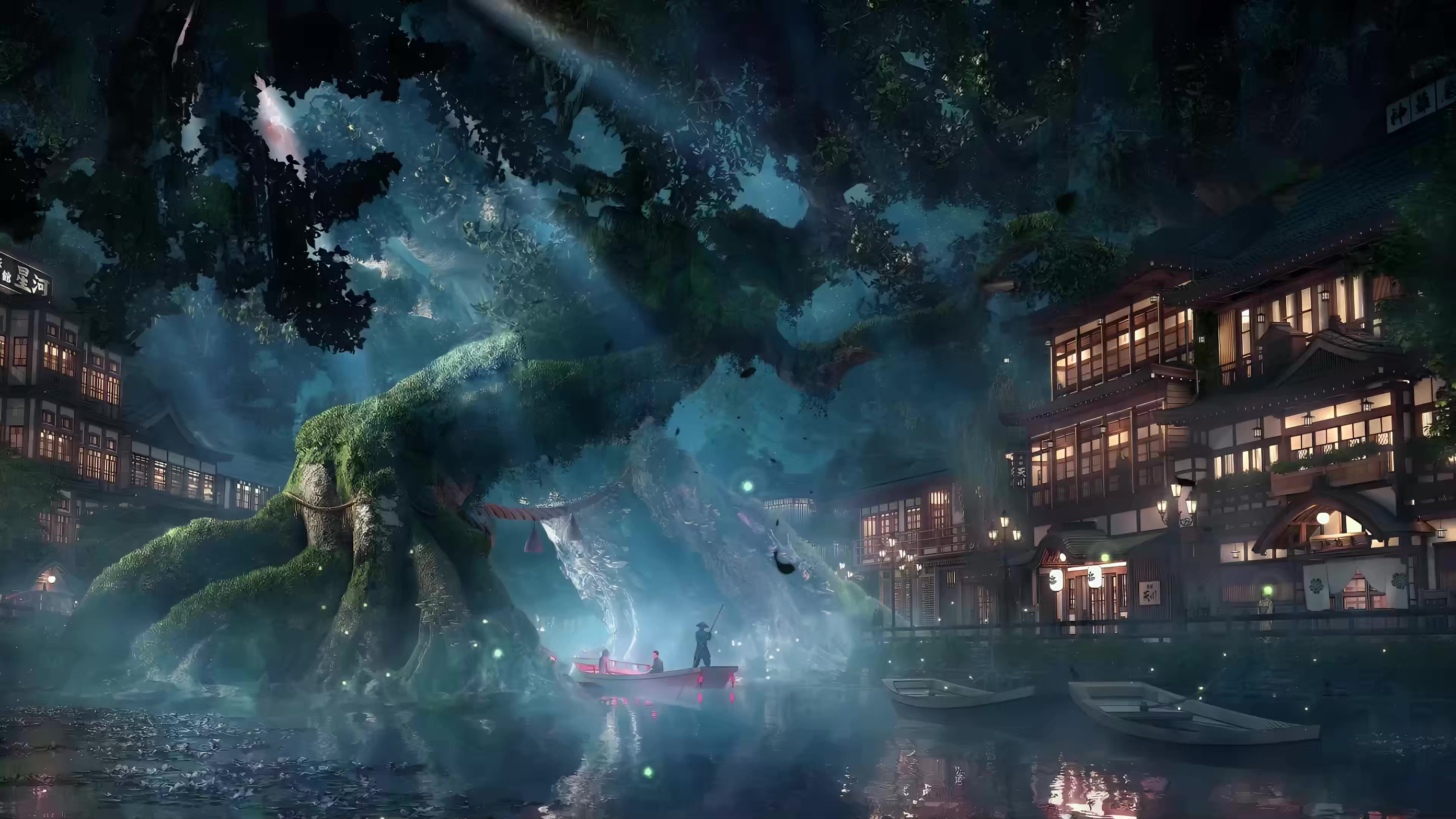 Midnight Row Through Magic Mobile Live Wallpaper