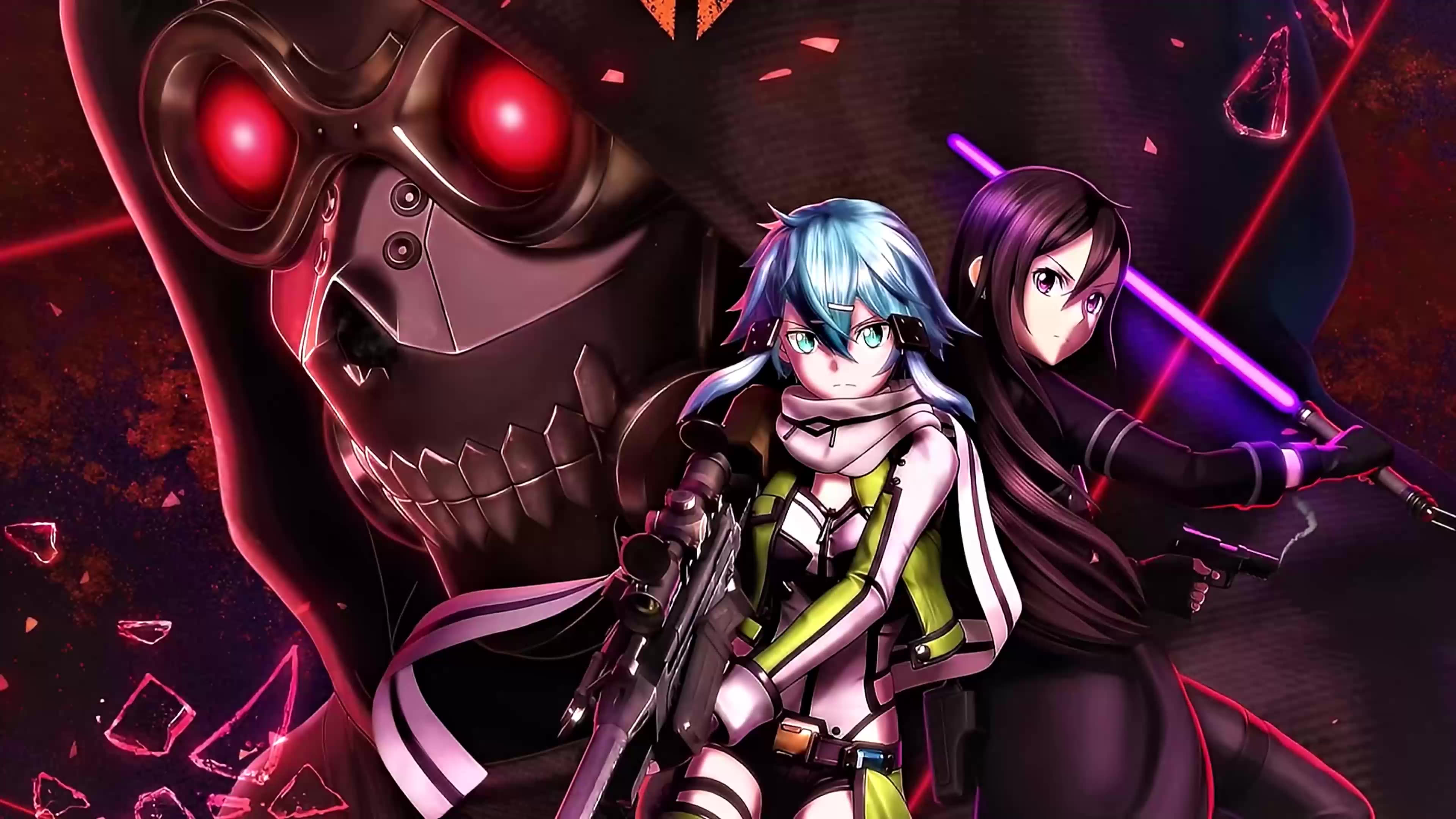 Kirito, Sinon and Death Gun Live Wallpaper