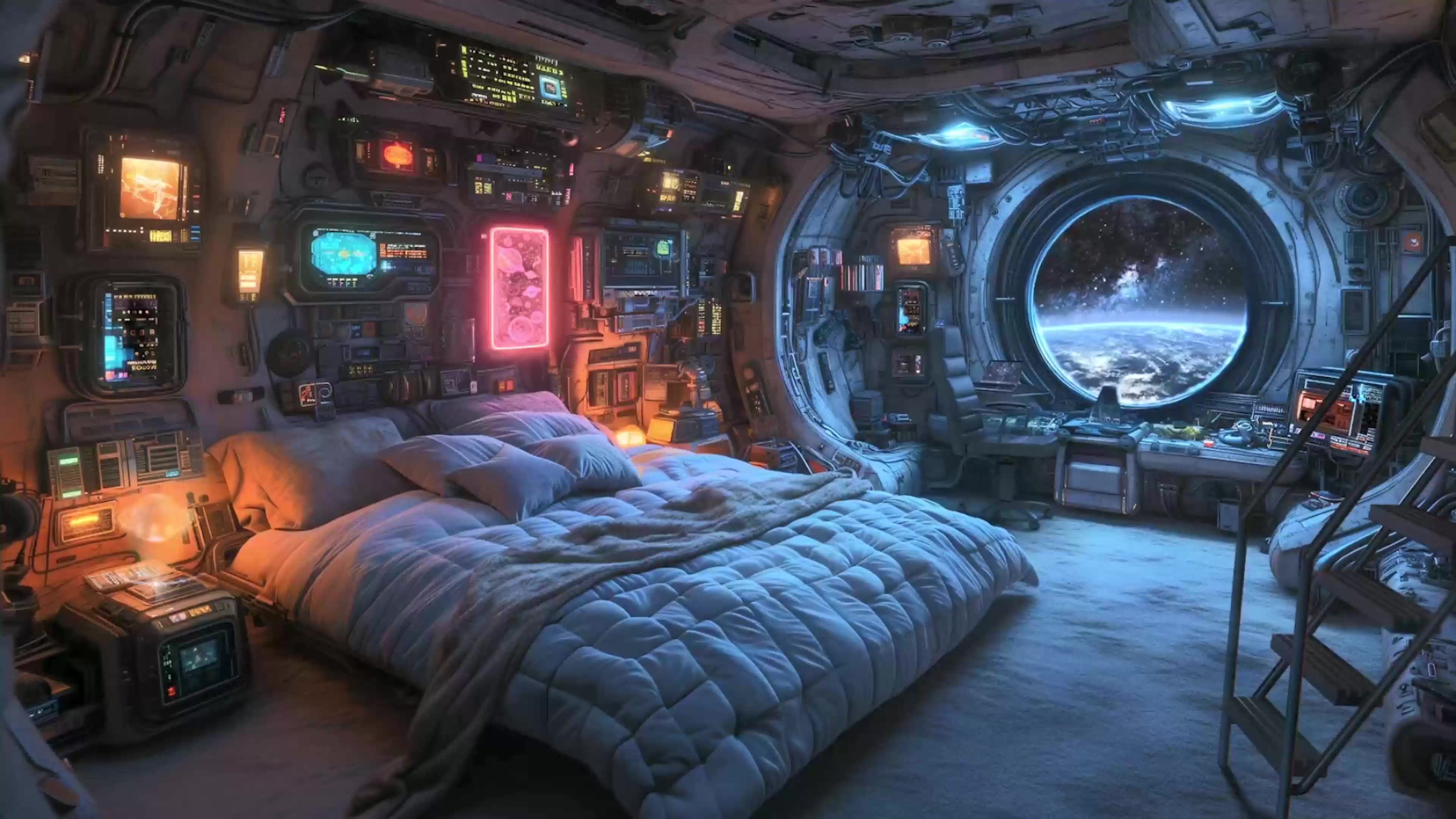 Starlit Capsule Room Live Wallpaper