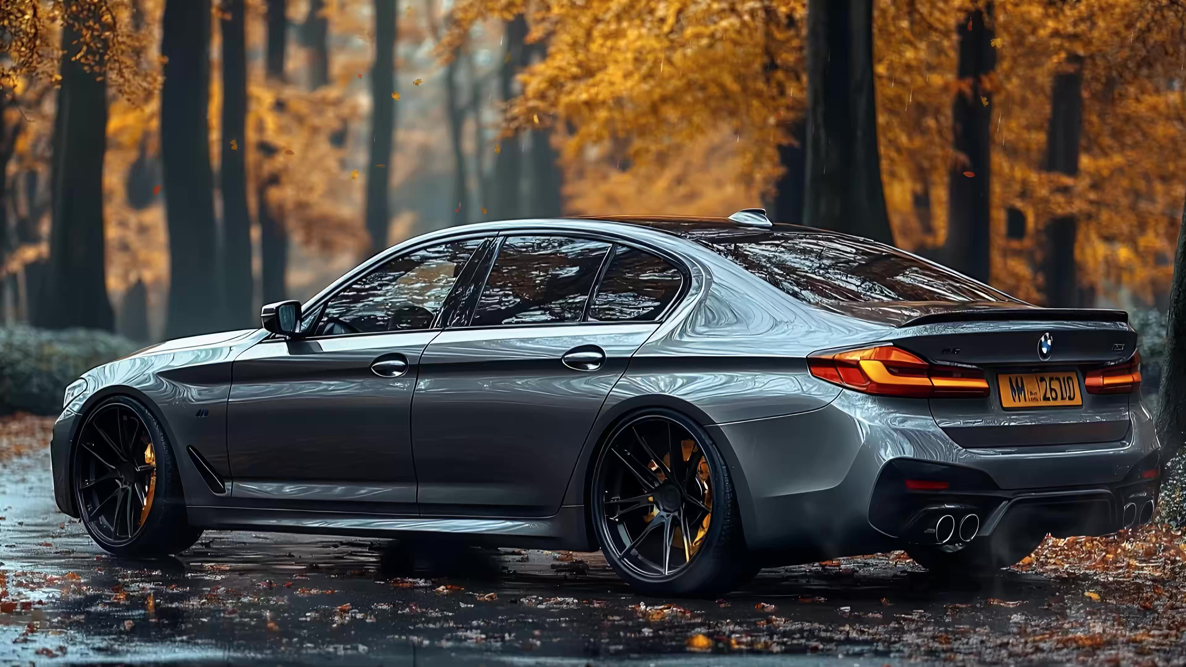 BMW 5 Series Fall Roads Live Wallpaper
