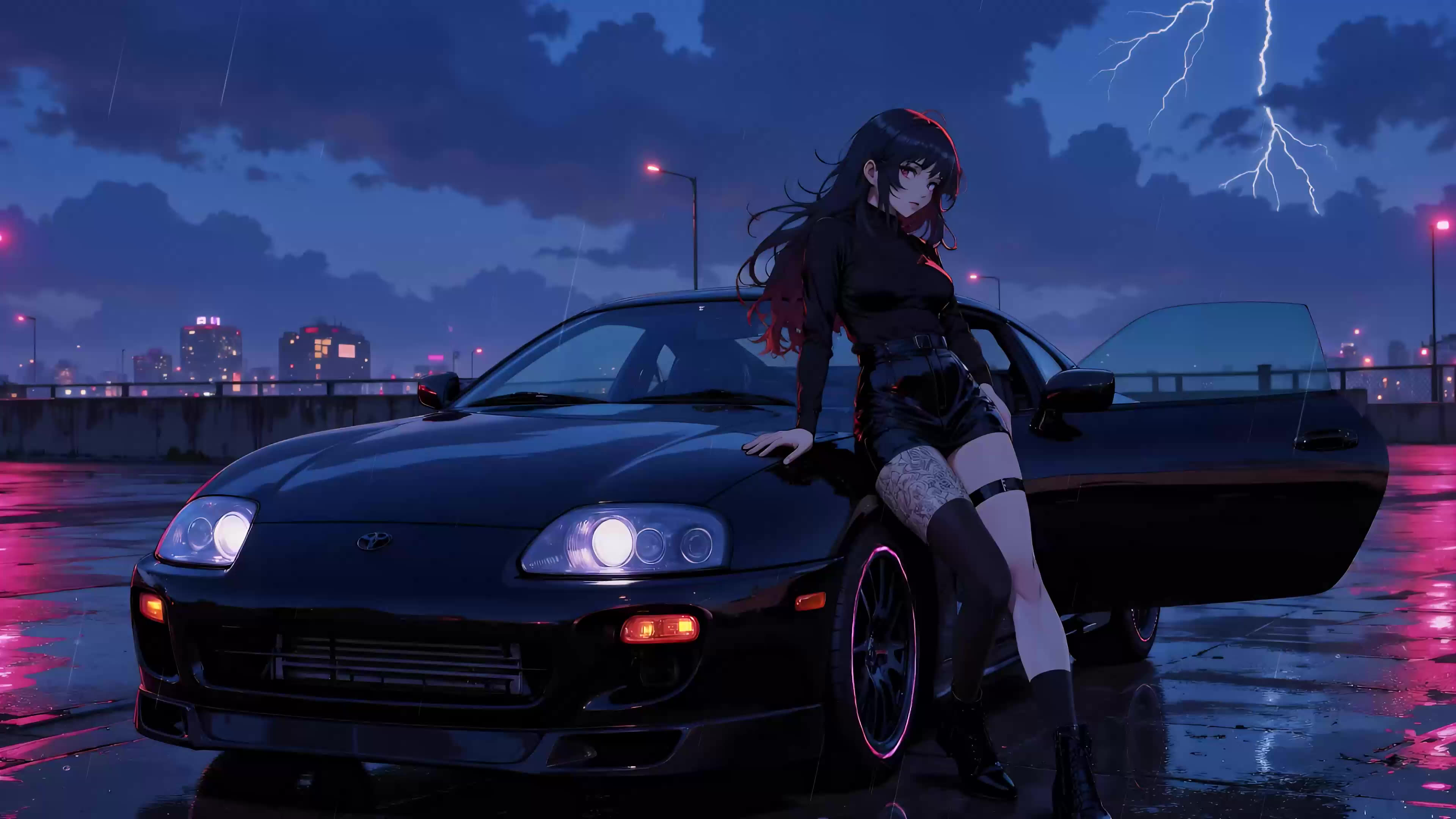 Osaka Memories: Toyota Supra Turbo A80 Mobile Live Wallpaper