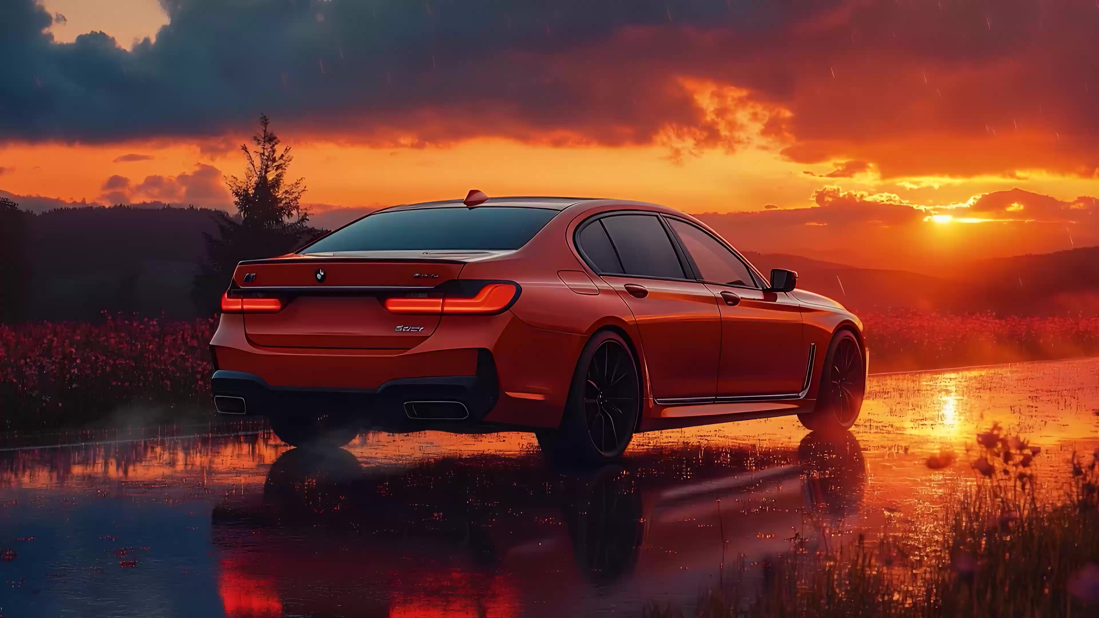Red BMW 7 Series Live Wallpaper