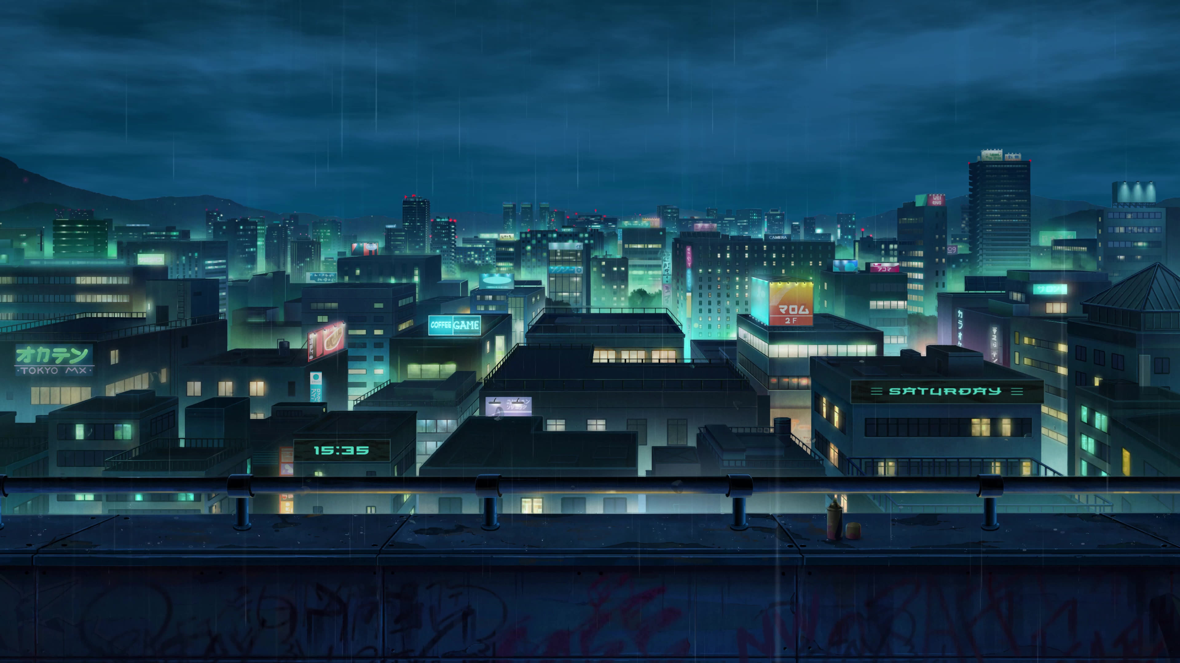 Tokyo Rain Reflections Live Wallpaper