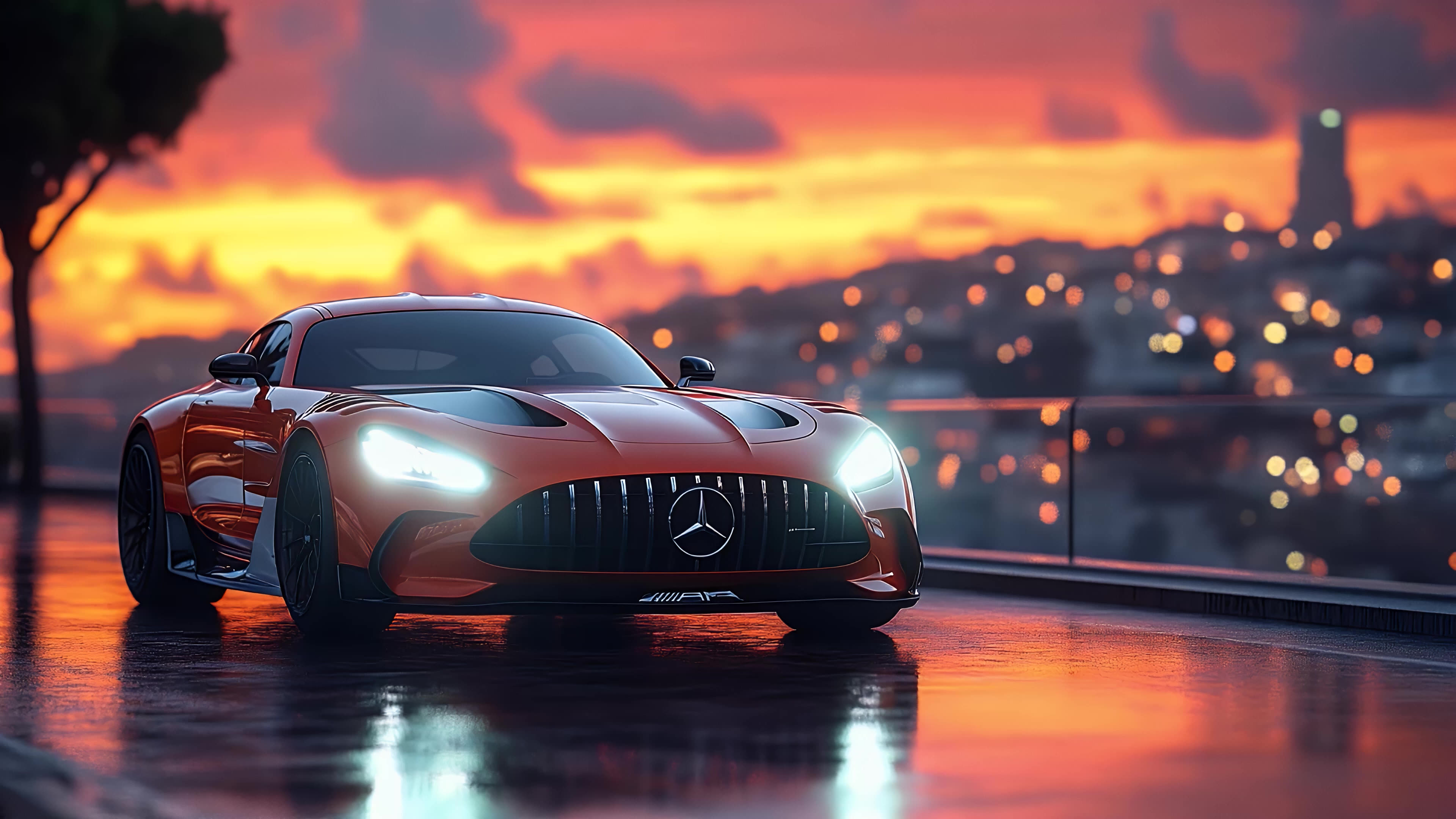 Mercedes AMG GT Orange Live Wallpaper
