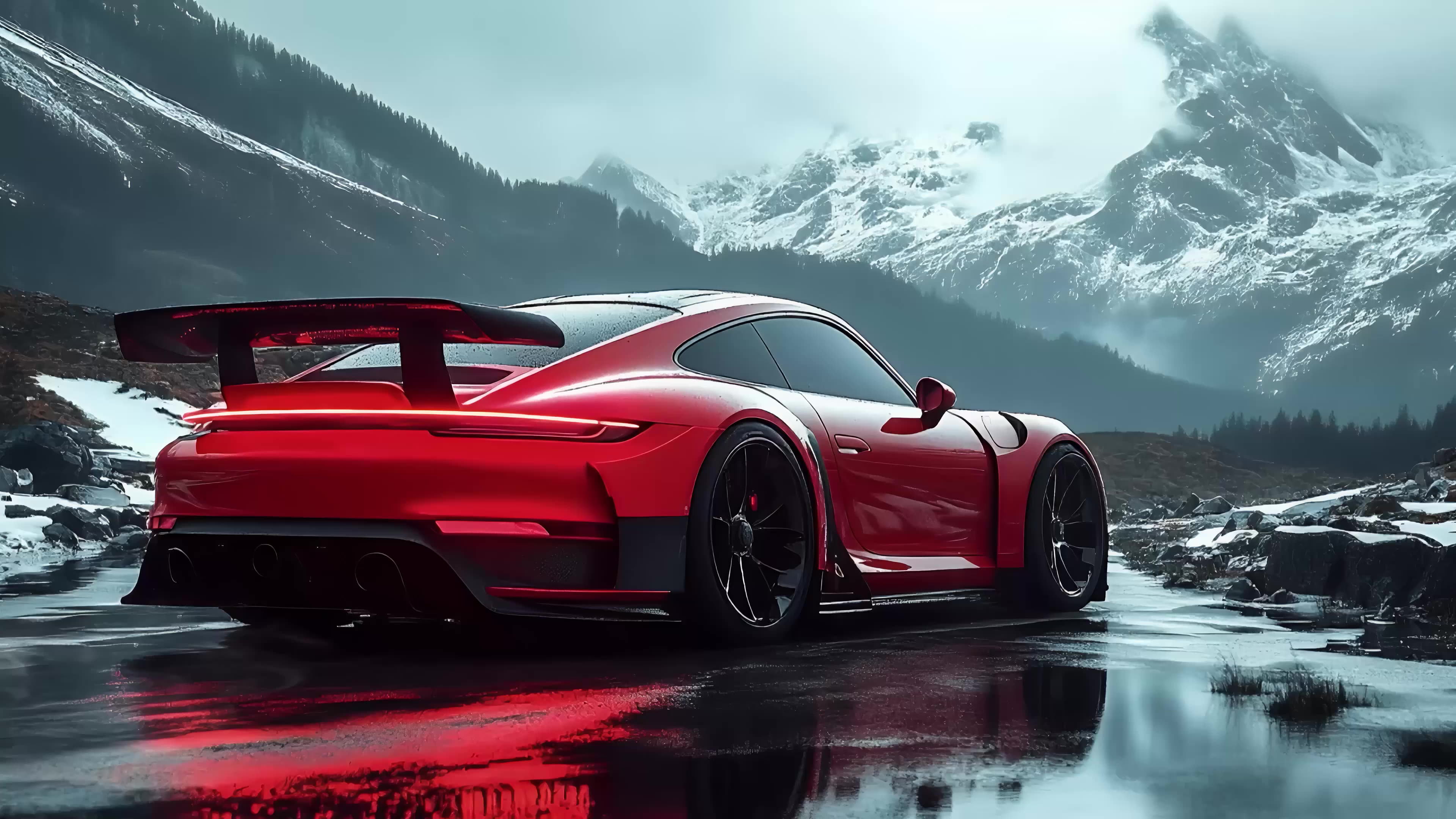 Red Porsche 911 GT3 Mobile Live Wallpaper