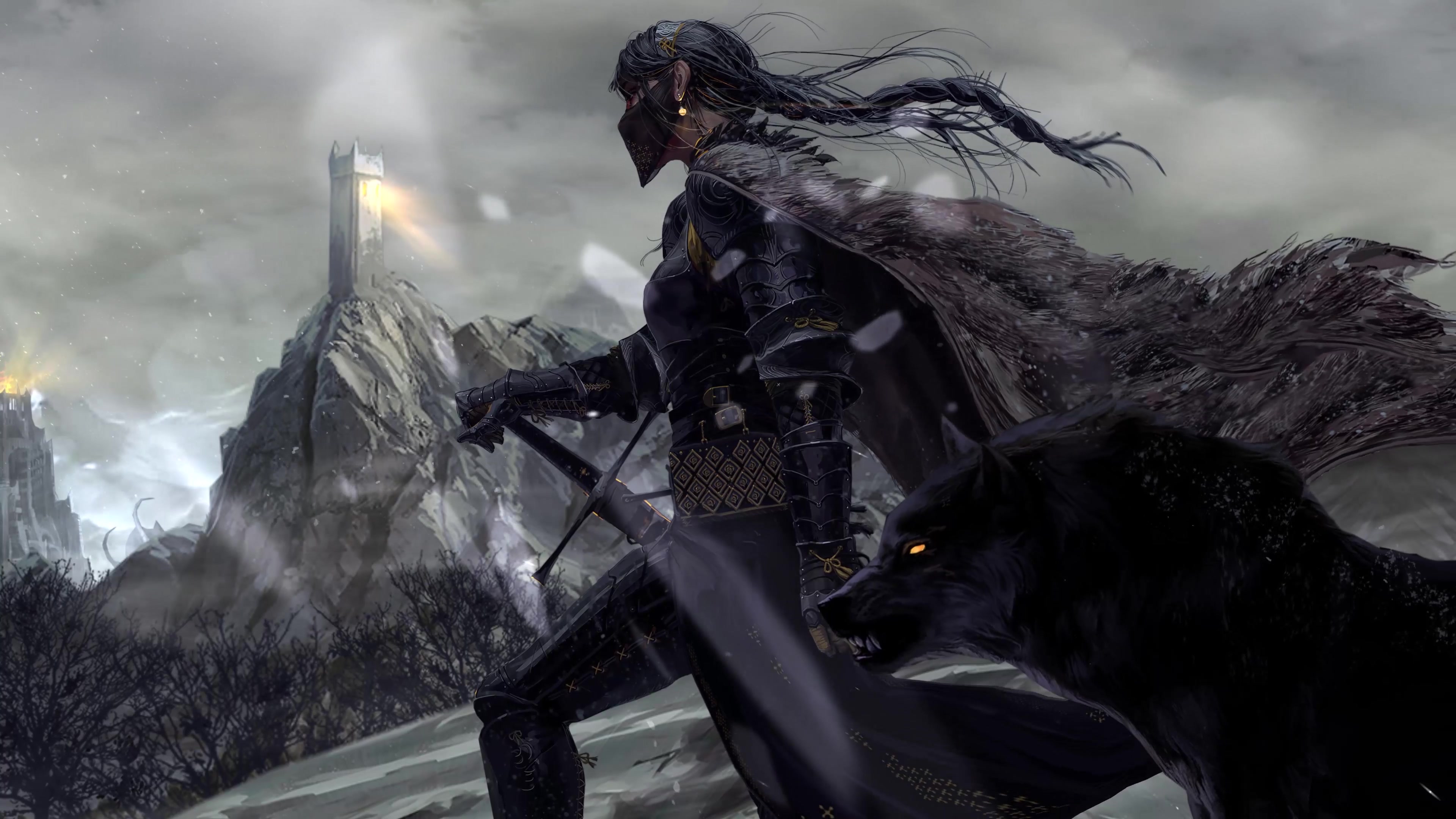 Black Wolf Sentinel Live Wallpaper