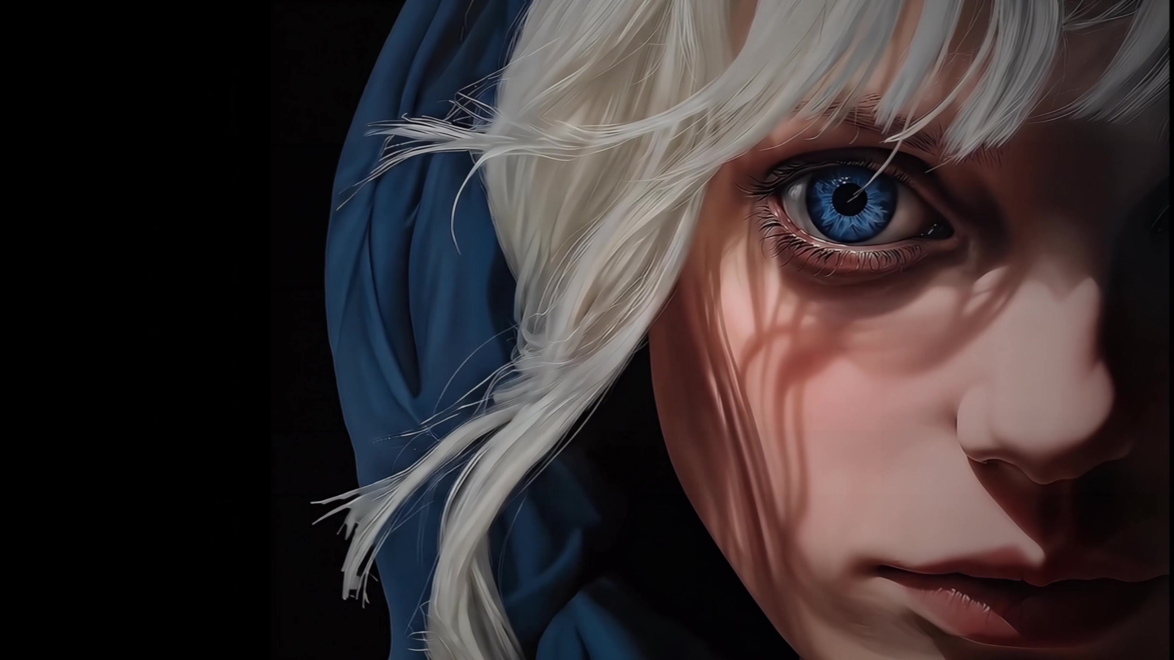 Girl With Sapphire Gaze Live Wallpaper
